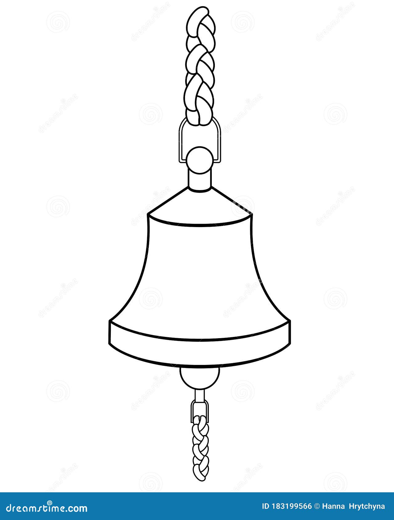 Ship Bell - Vector Linear Picture for Coloring. Outline. Ship Bell for ...