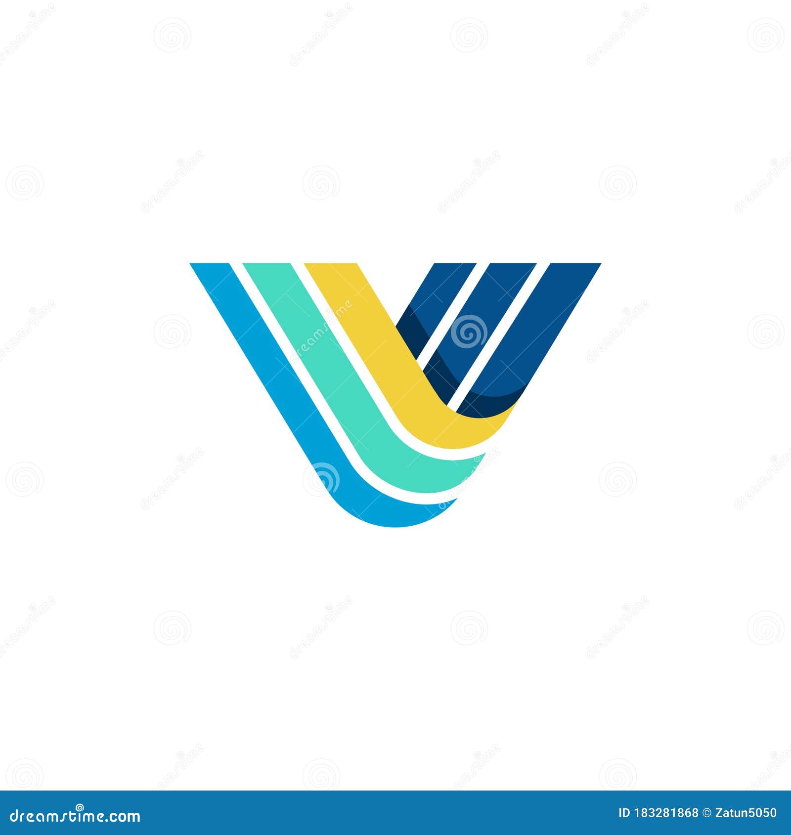 V Stripes Vector Colorful Logo Mark. Editorial Stock Photo ...
