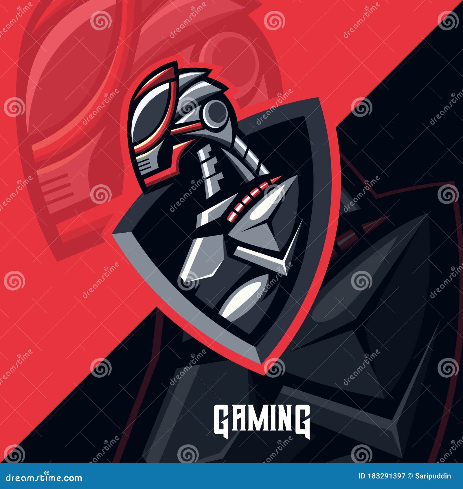 Cyber Robot mascot stock vector. Illustration of industry - 183291397