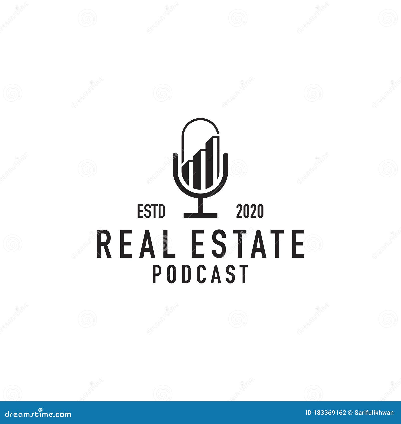Real Estate Podcasts Logo Design Stock Vector - Illustration of housing ...