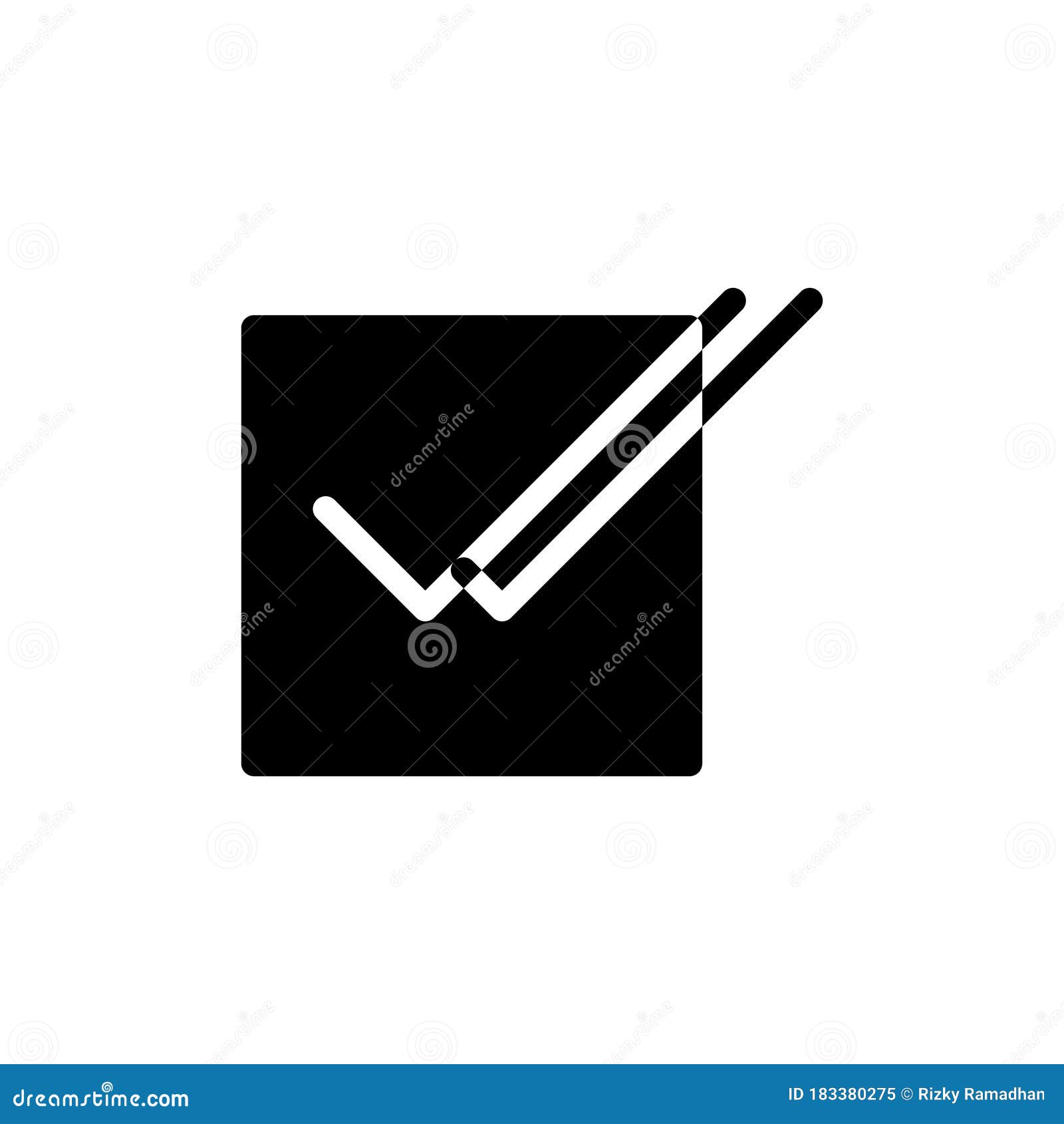 Check Icon in Glyph Style Isolated on White Background Stock Vector ...