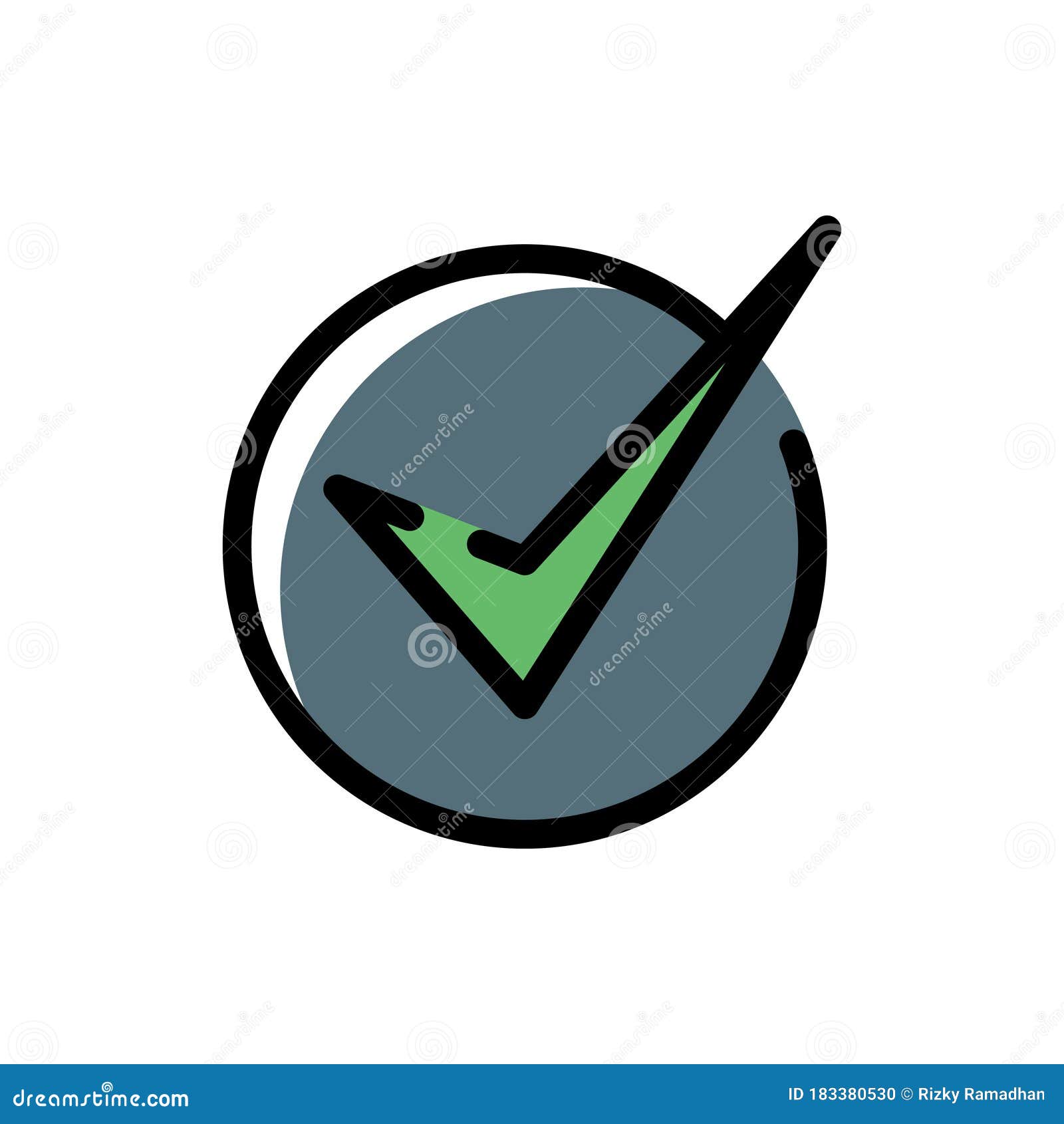 Tick Filled Line Style Icon for Graphic Design, Website, UI Stock ...