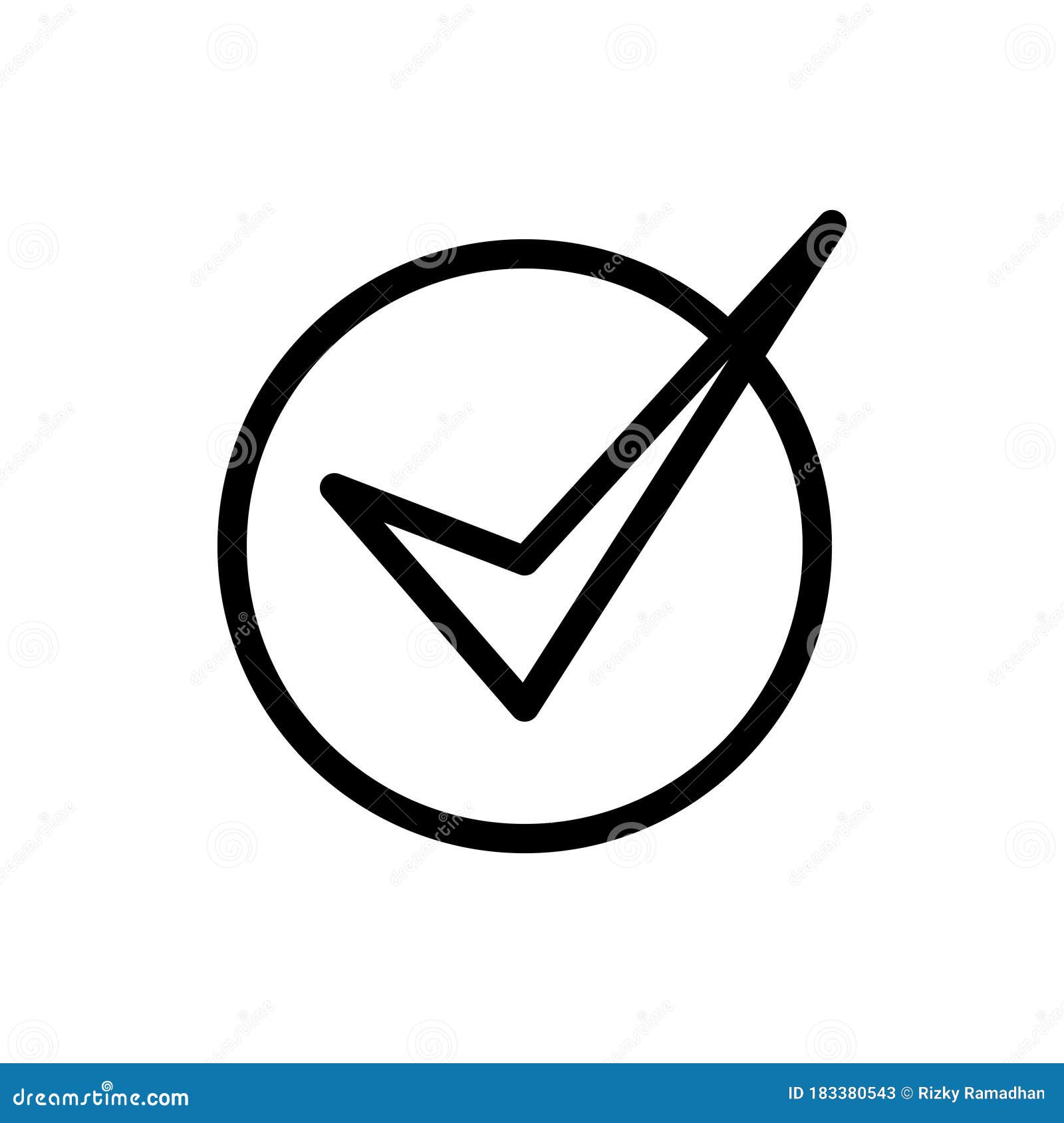 Tick Line Style Icon for Graphic Design, Website, UI Stock Vector ...