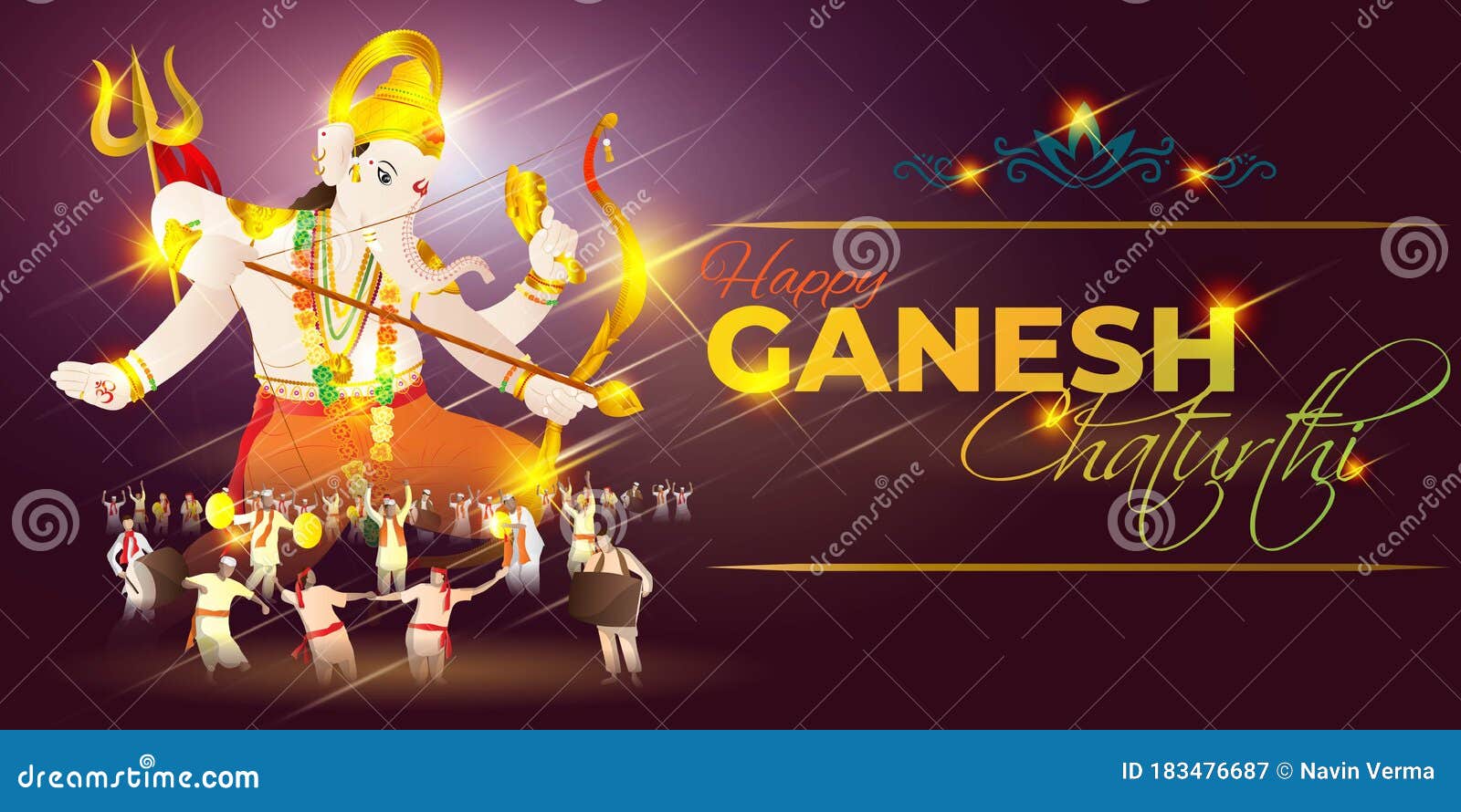 Illustration Of Lord Ganpati For Ganesh Chaturthi Festival Of India ...