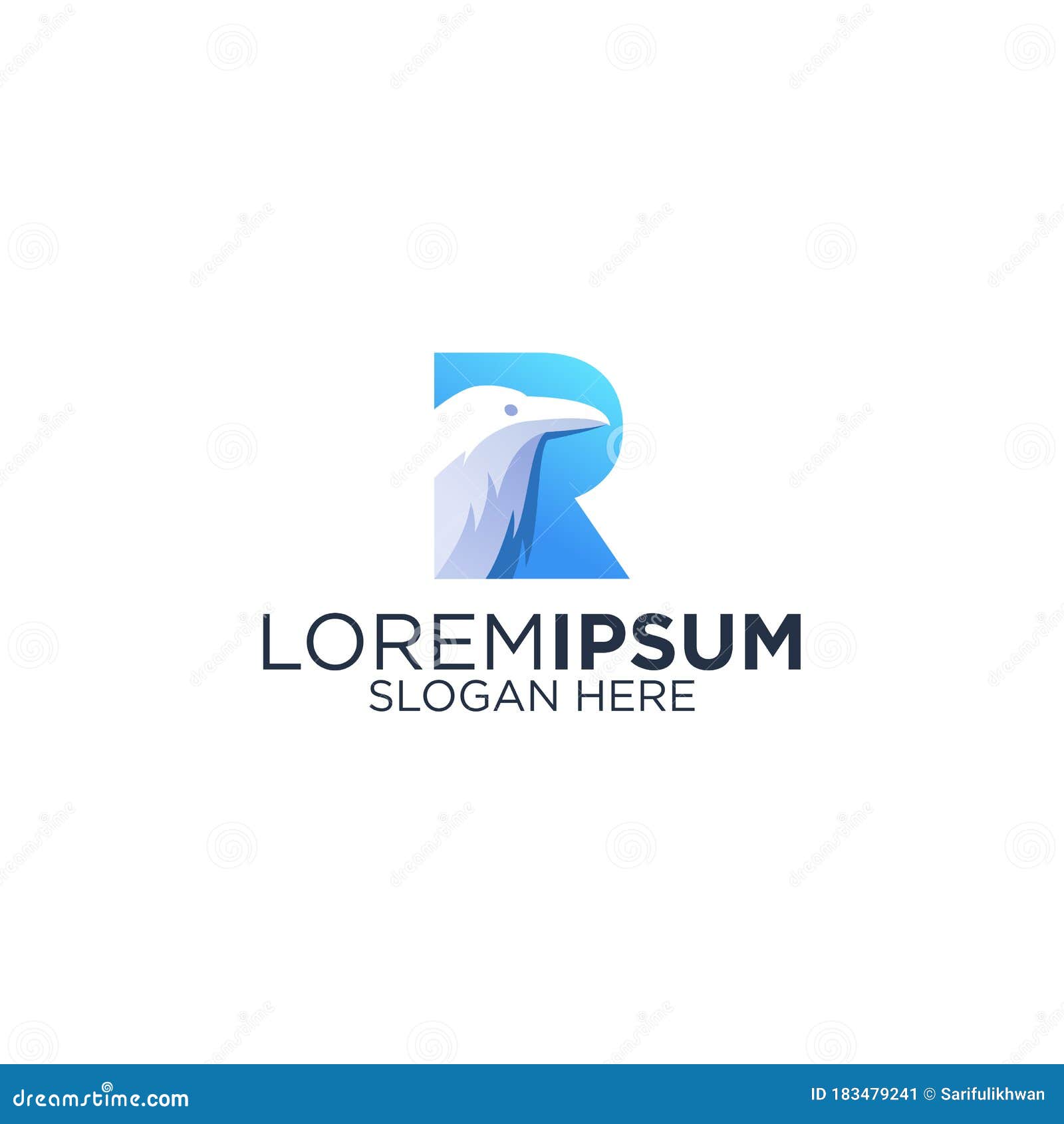 Letter R Raven logo design stock vector. Illustration of font - 183479241