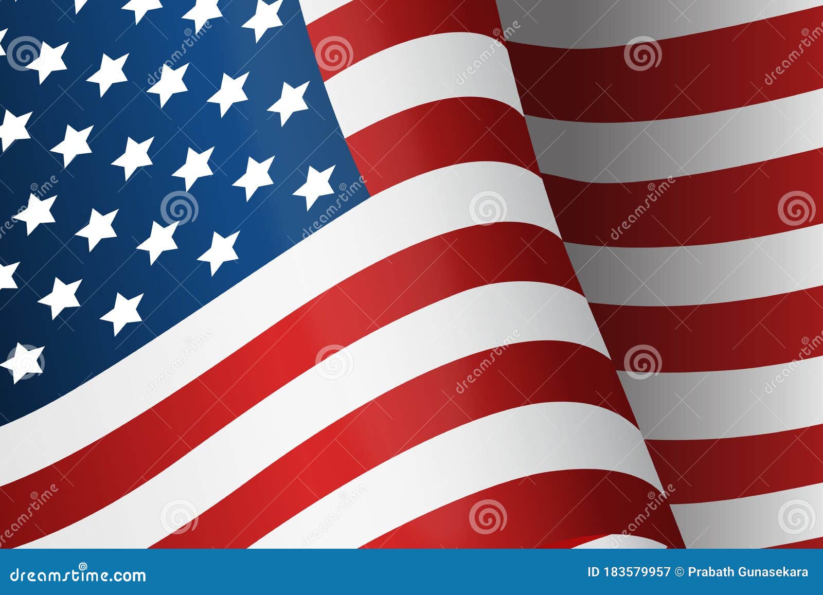 Accurate American Flag Vector. Wavy Original Color Illustration ...