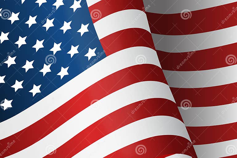 Accurate American Flag Vector. Wavy Original Color Illustration ...