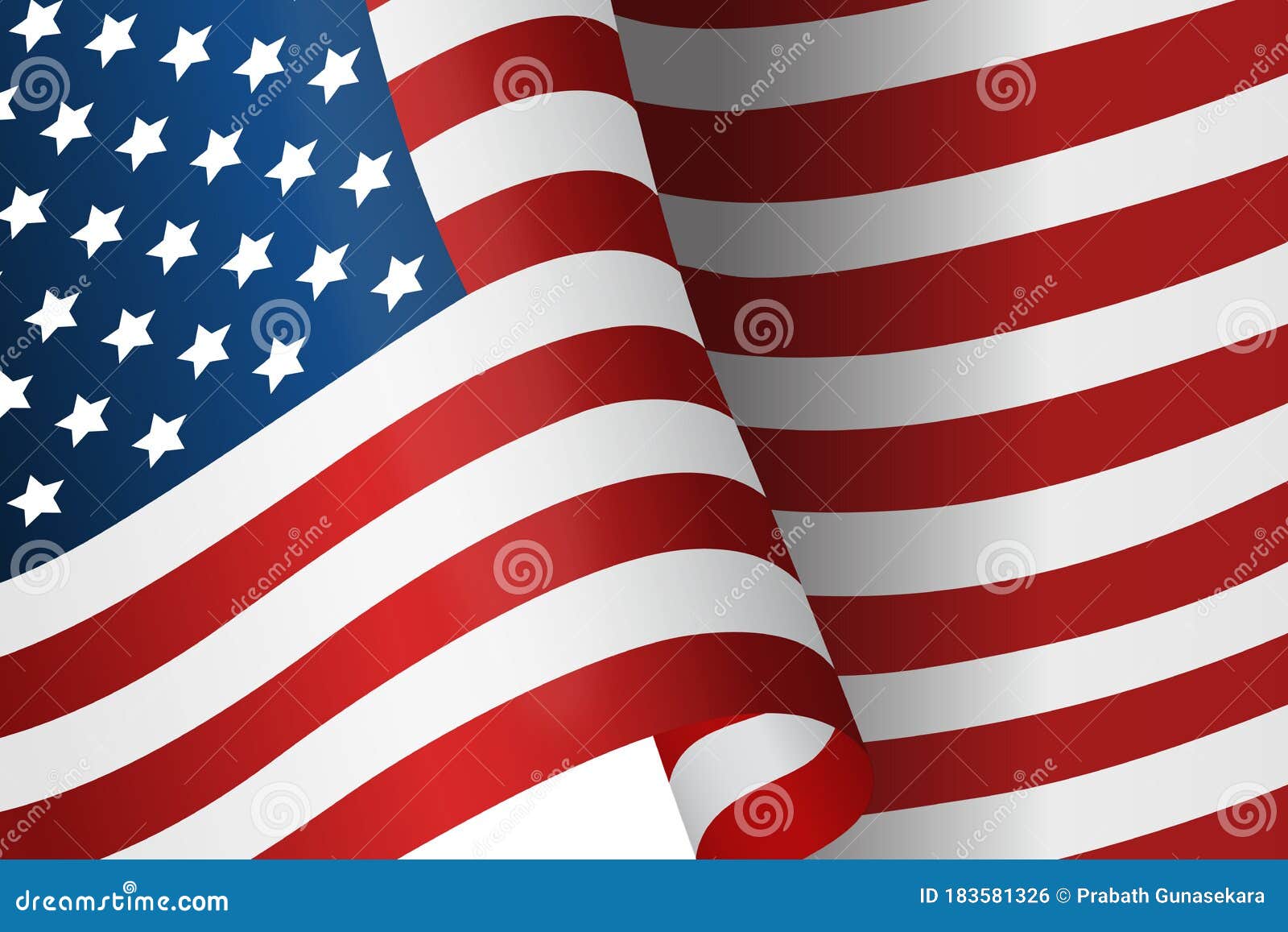 Accurate American Flag Vector. Wavy Color Illustration Isolated on ...