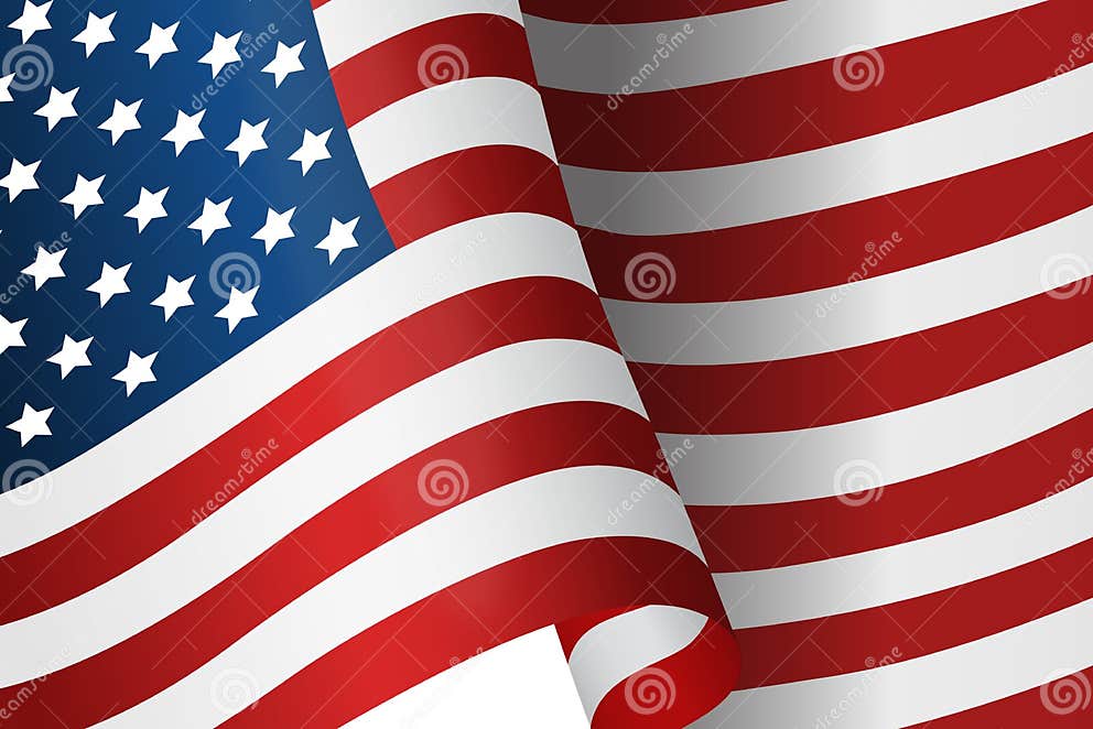Accurate American Flag Vector. Wavy Color Illustration Isolated on ...