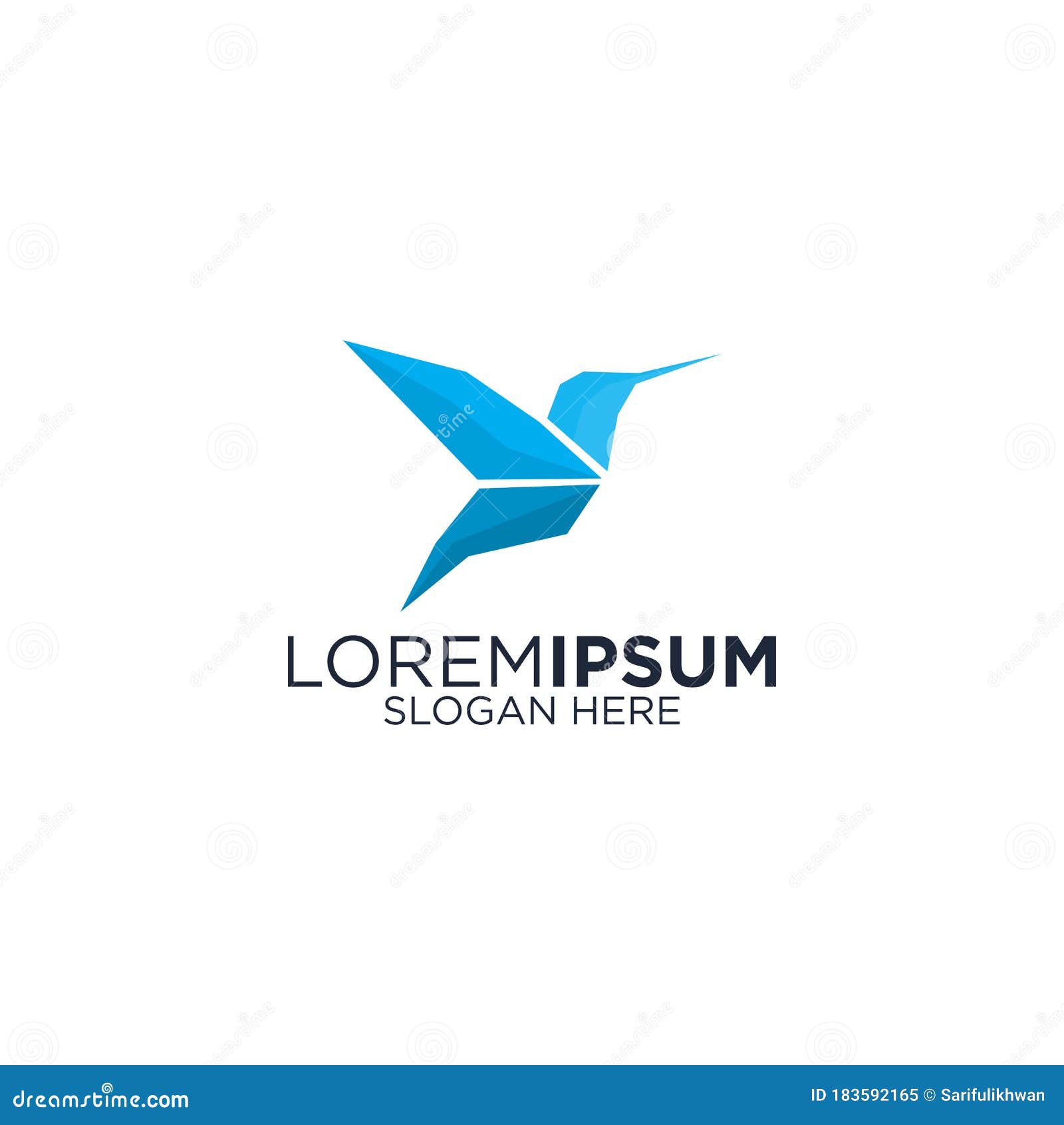 Blue Hummingbird Logo Design Templates Stock Vector - Illustration of ...