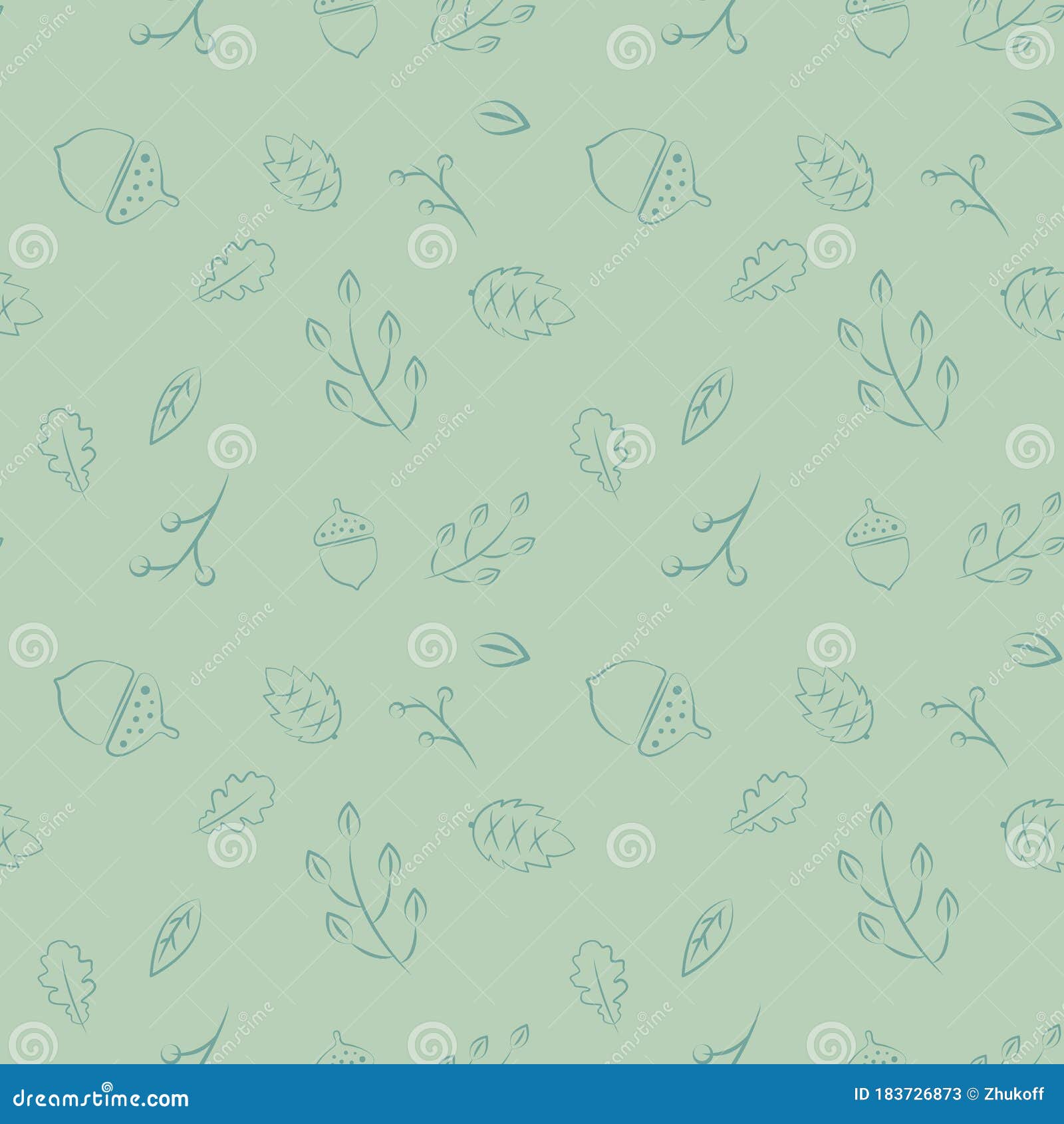 Forest Theme Seamless Pattern. Hand Drawn Illustration Stock Vector ...