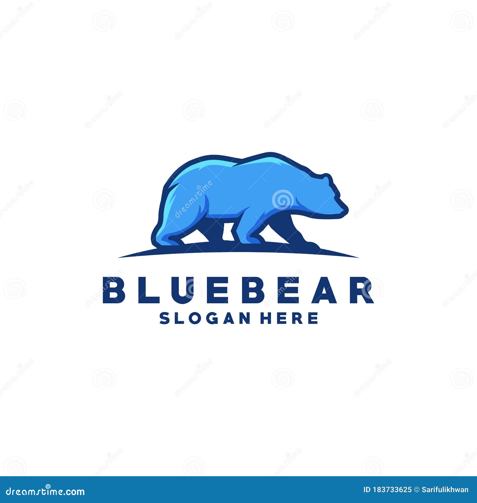 Blue Bear Logo Design Template Stock Vector - Illustration of corporate ...