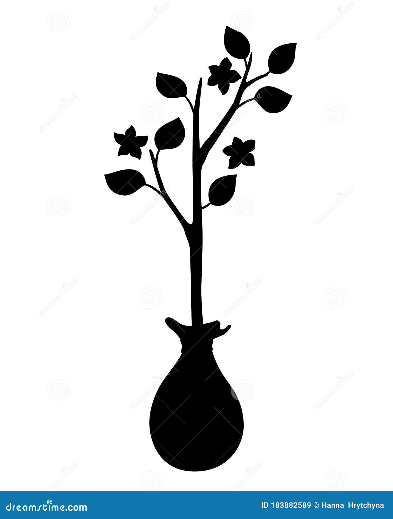 Sapling Silhouette. Tree Sapling - Vector Black Silhouette For Logo Or ...