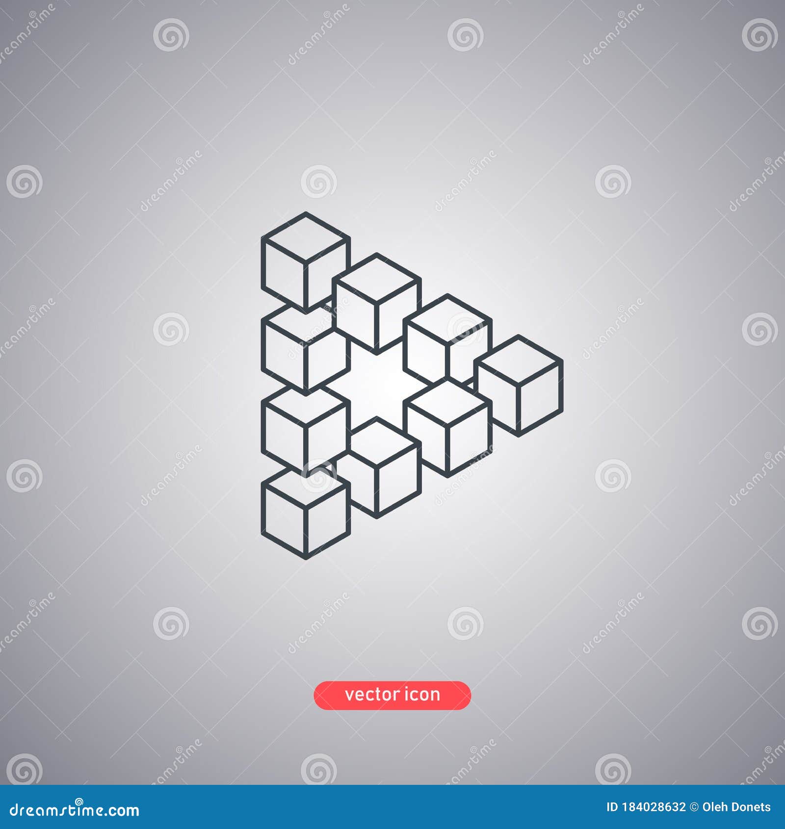 3D Cubes in the Penrose Triangle. Stock Vector - Illustration of icon ...
