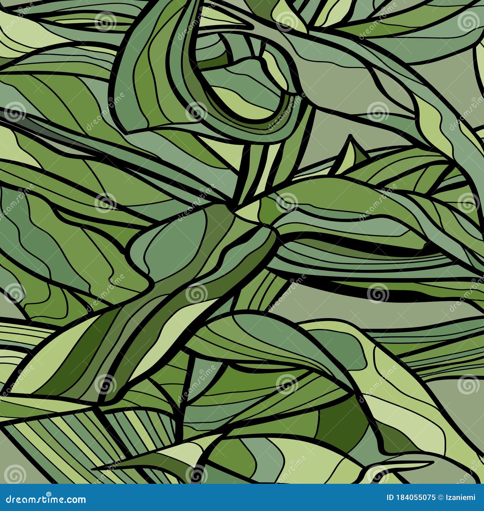 Organic Abstract Background with Green Leaves - Vector Illustration ...