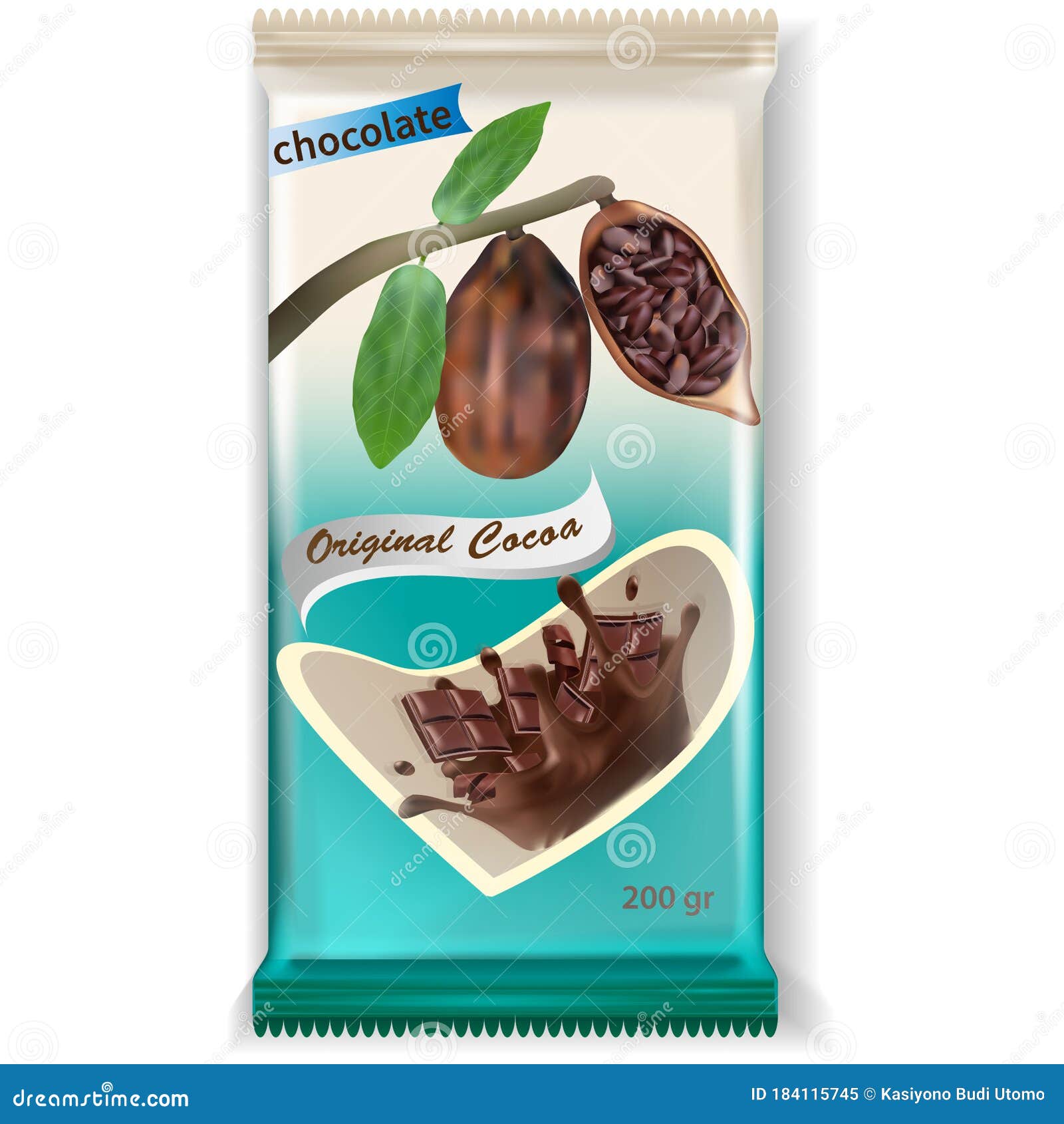 Chocolate Packaging Design. Splash Milk Cocoa. Stock Vector ...