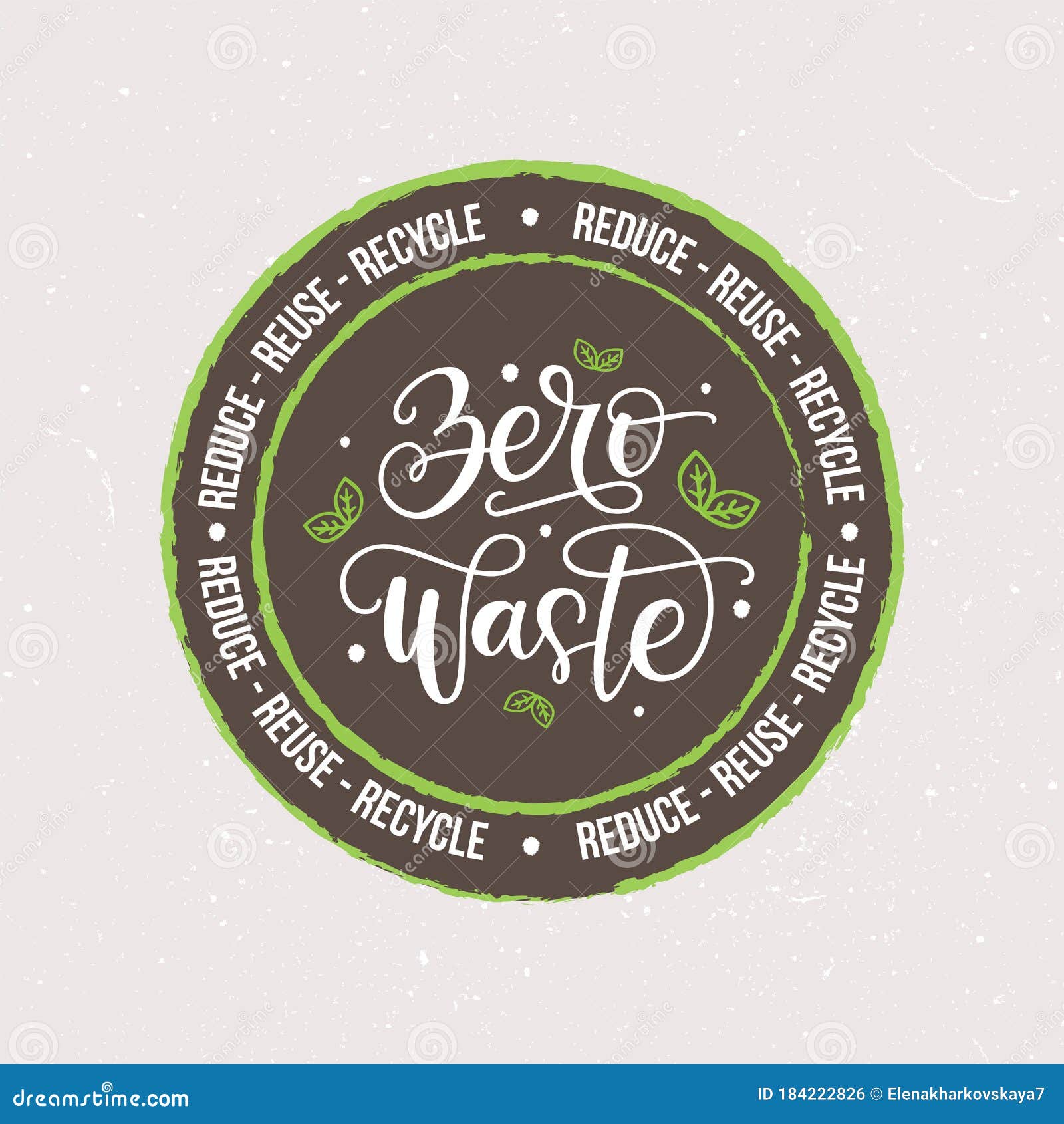 Zero Waste Vector Logo Isolated on Textured Background Stock Vector ...