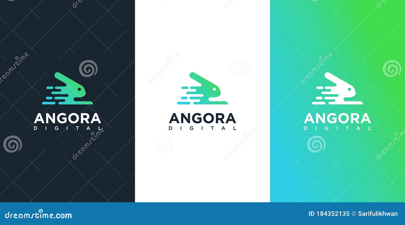 Rabbit Digital Logo Design Template Stock Vector - Illustration of ...