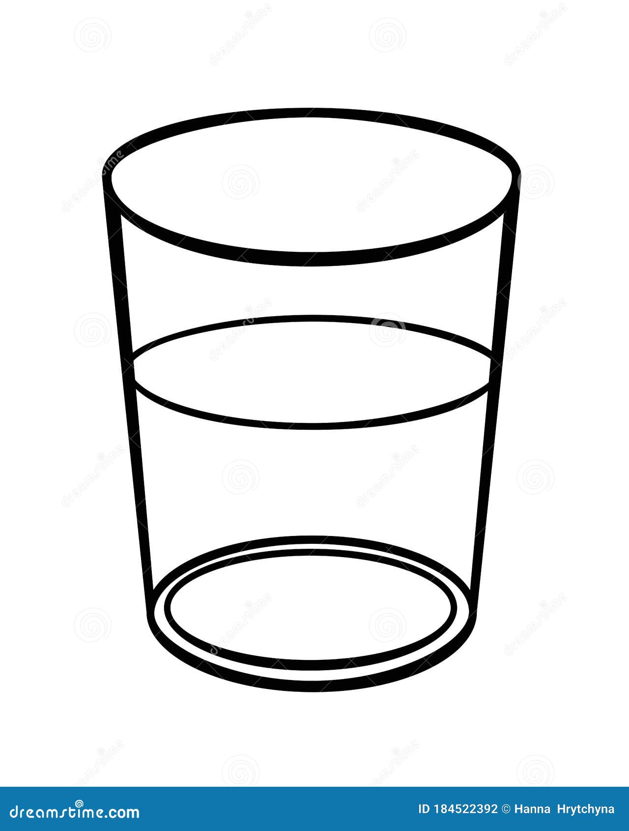 Glass Transparent Glass - Vector Linear Picture for Coloring. a Glass ...