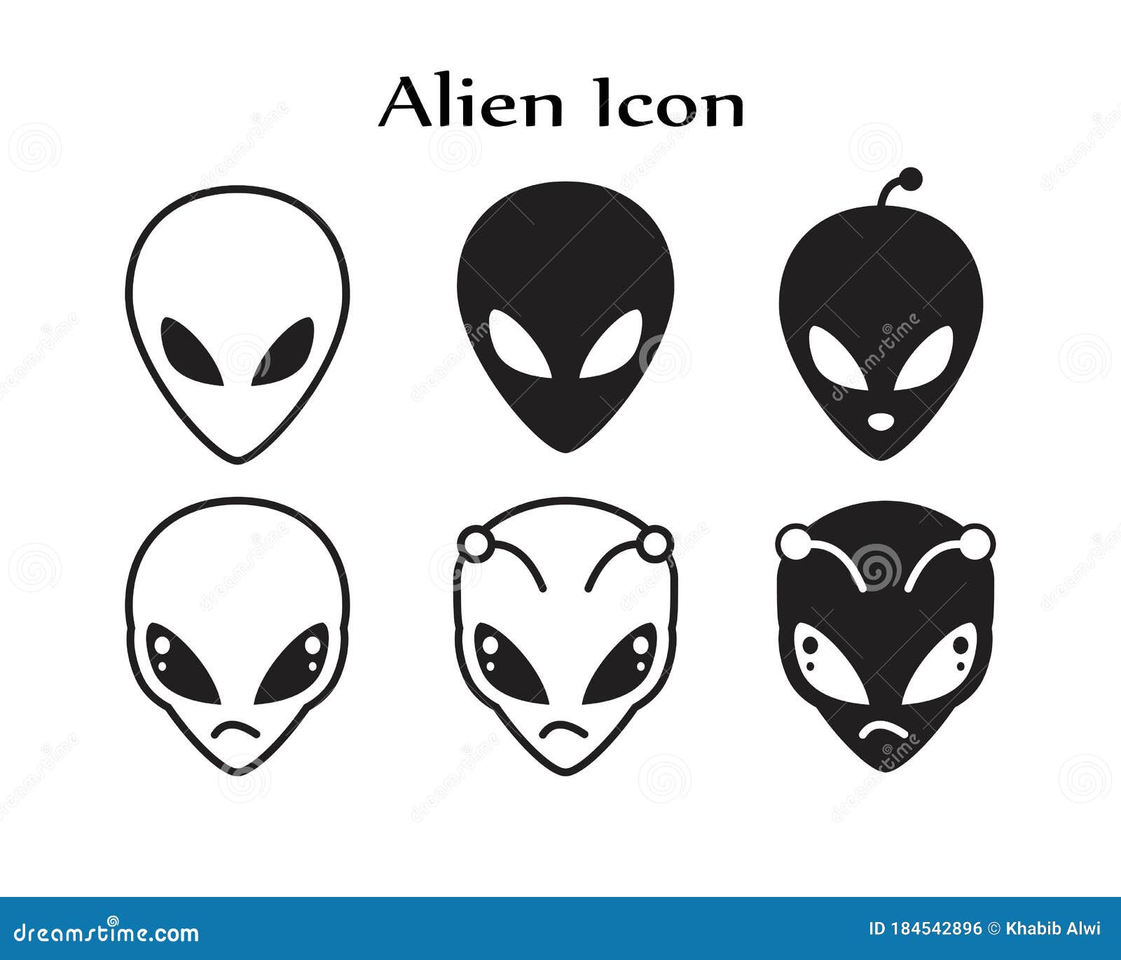 Alien Icon Template Black Color Editable. Stock Vector - Illustration ...