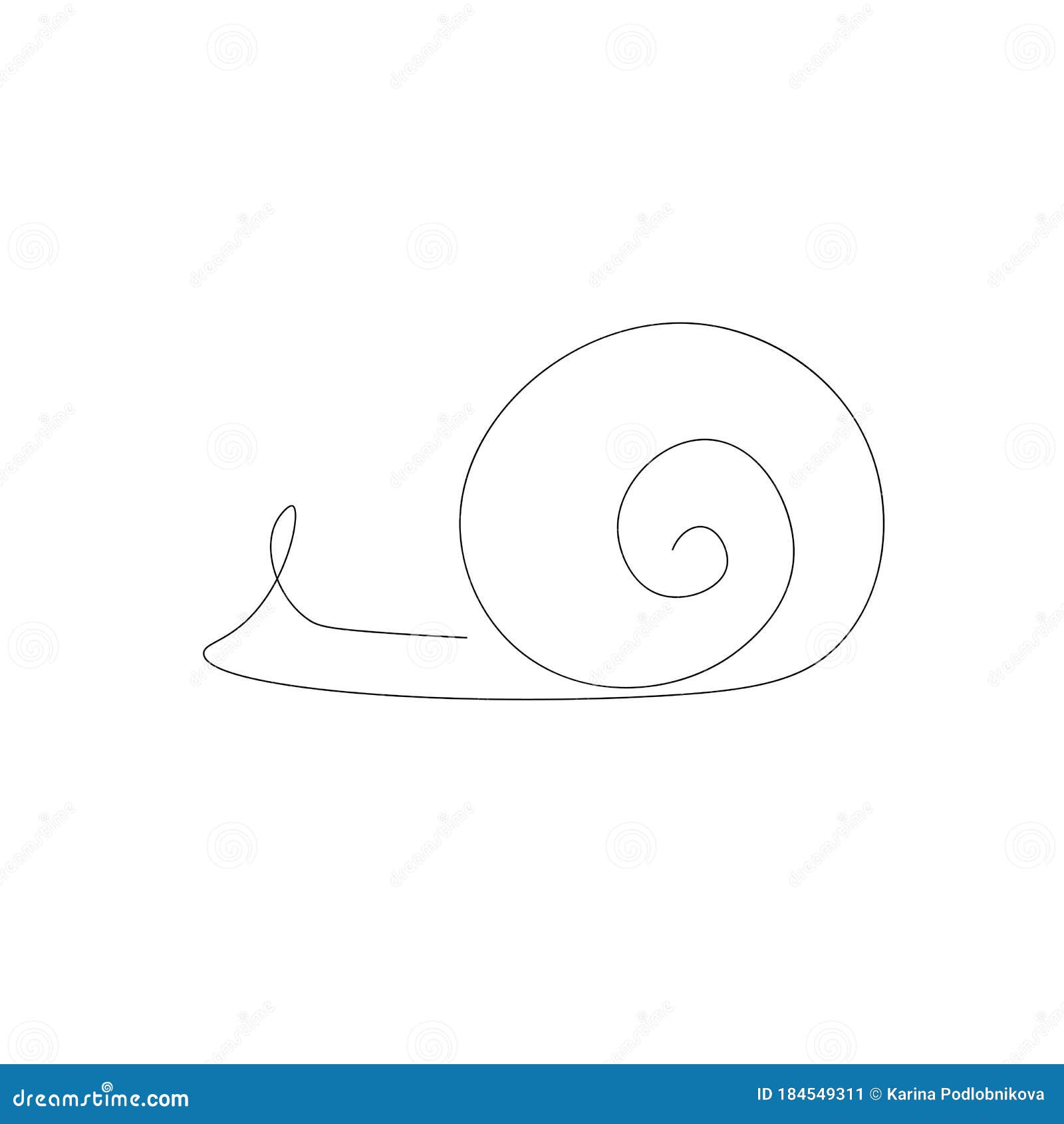 Snail Line Drawing Vector Illustration Stock Illustration ...