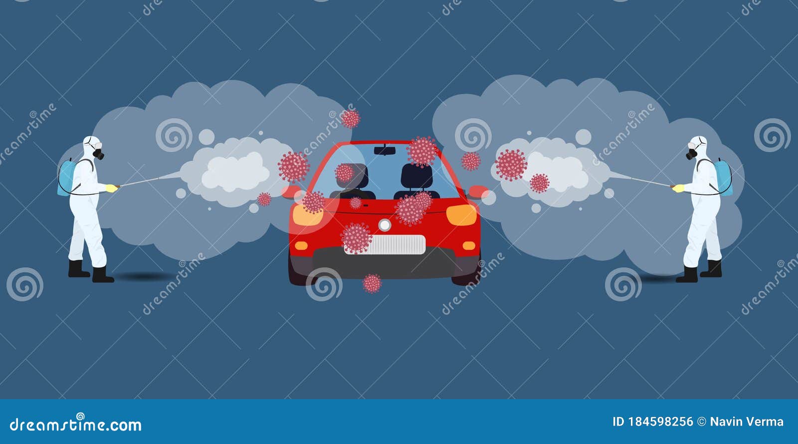 Vector Illustration Shows Sanitizing of Car Stock Vector - Illustration ...
