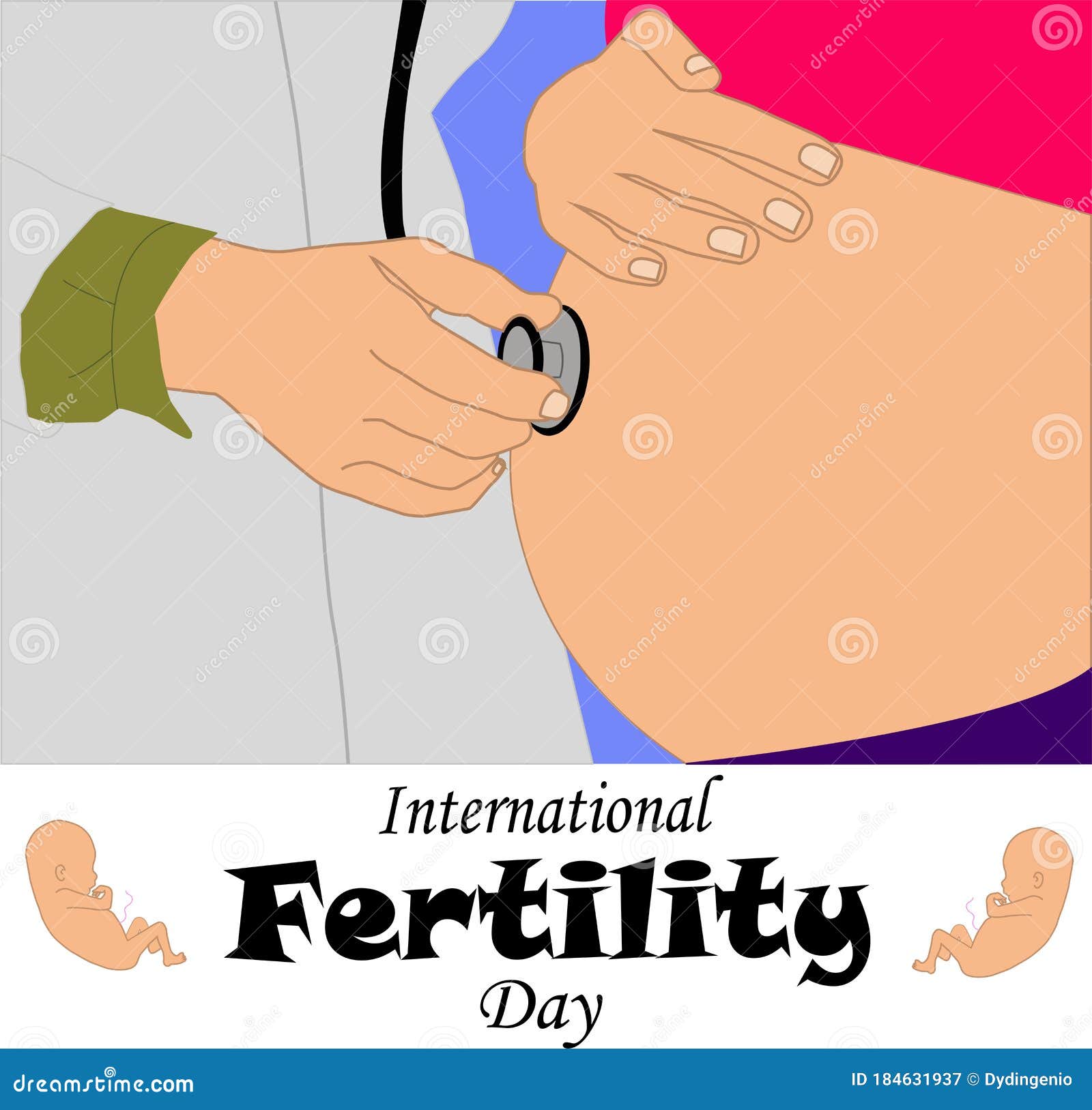 Fertility, Illustration of a Pregnant Woman Stock Vector - Illustration ...