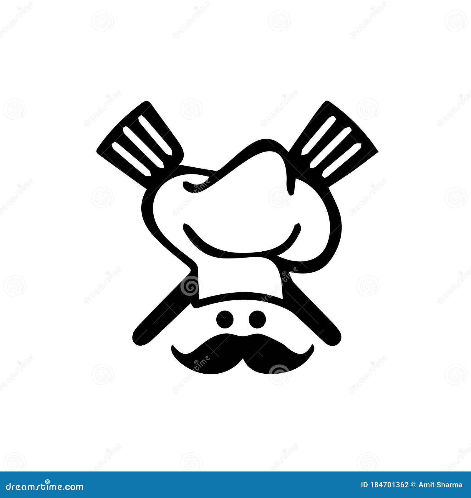 CHEF of a RESTAURANT, SIGN/SYMBOL, ILLUSTRATION on WHITE BACKGROUND ...