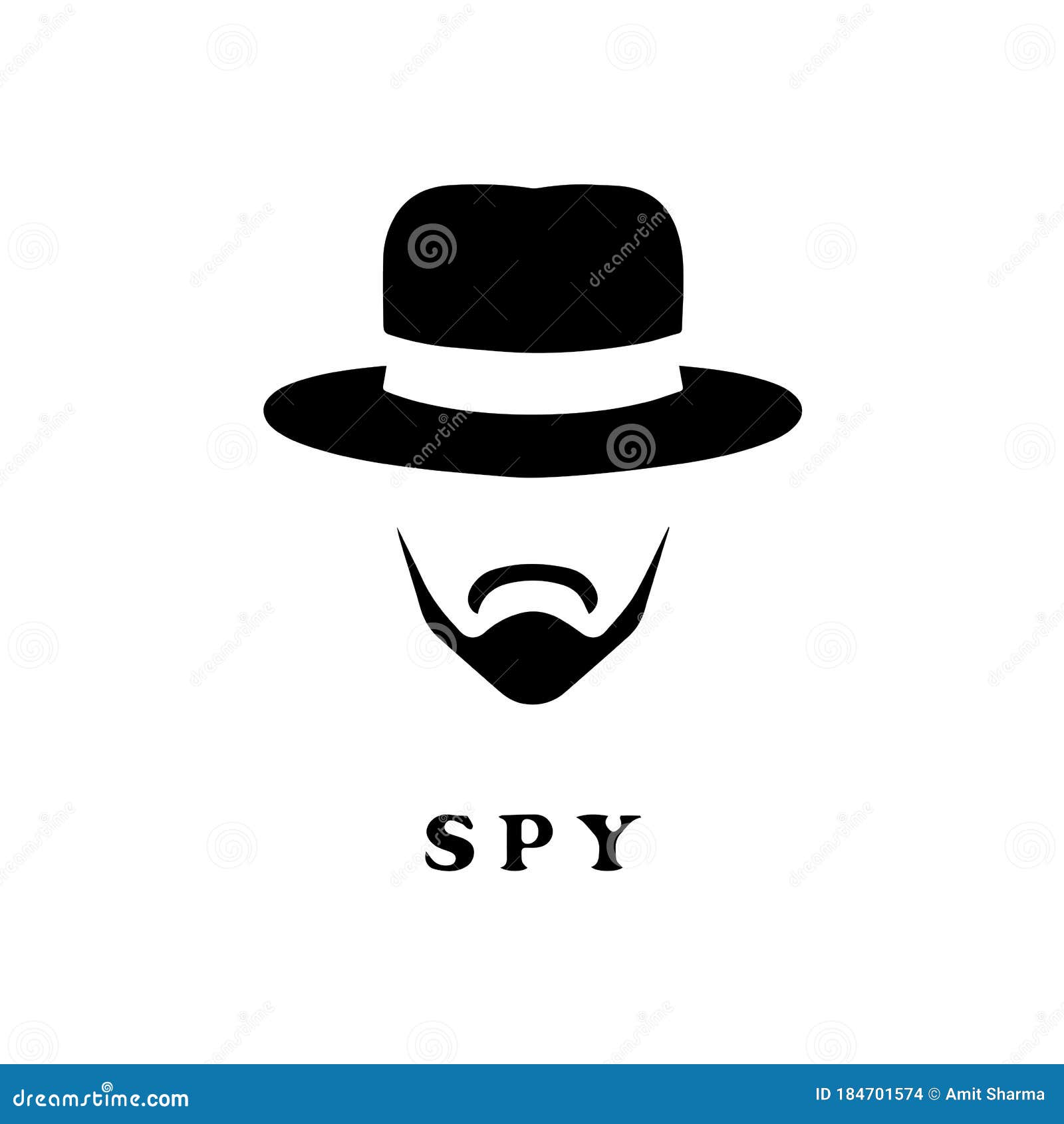 SPY FACE, BLACK and WHITE ILLUSTRATION Stock Illustration ...