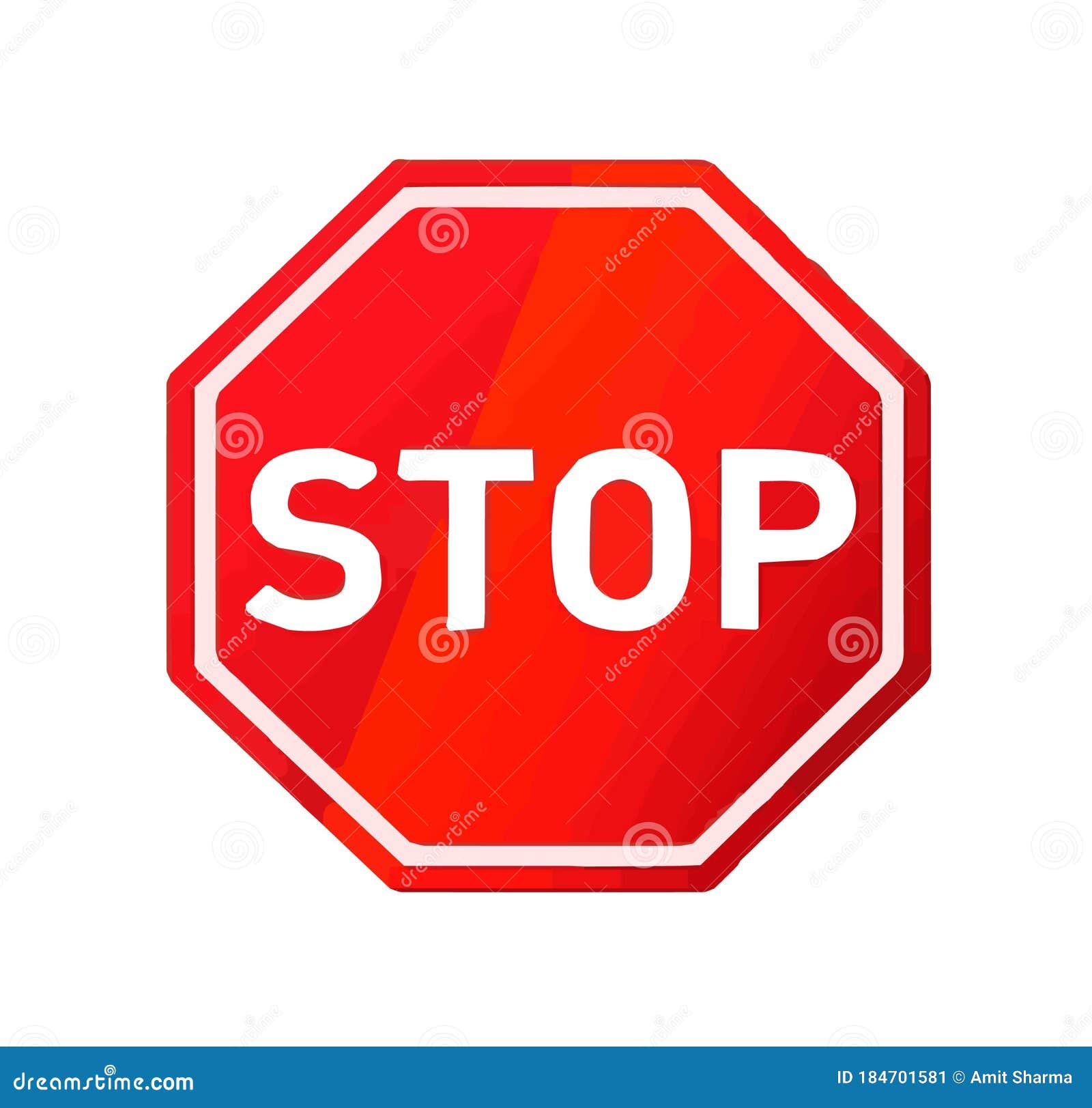 Stop Sign Board Icon Symbol Colorful Illustration Stock Illustration ...