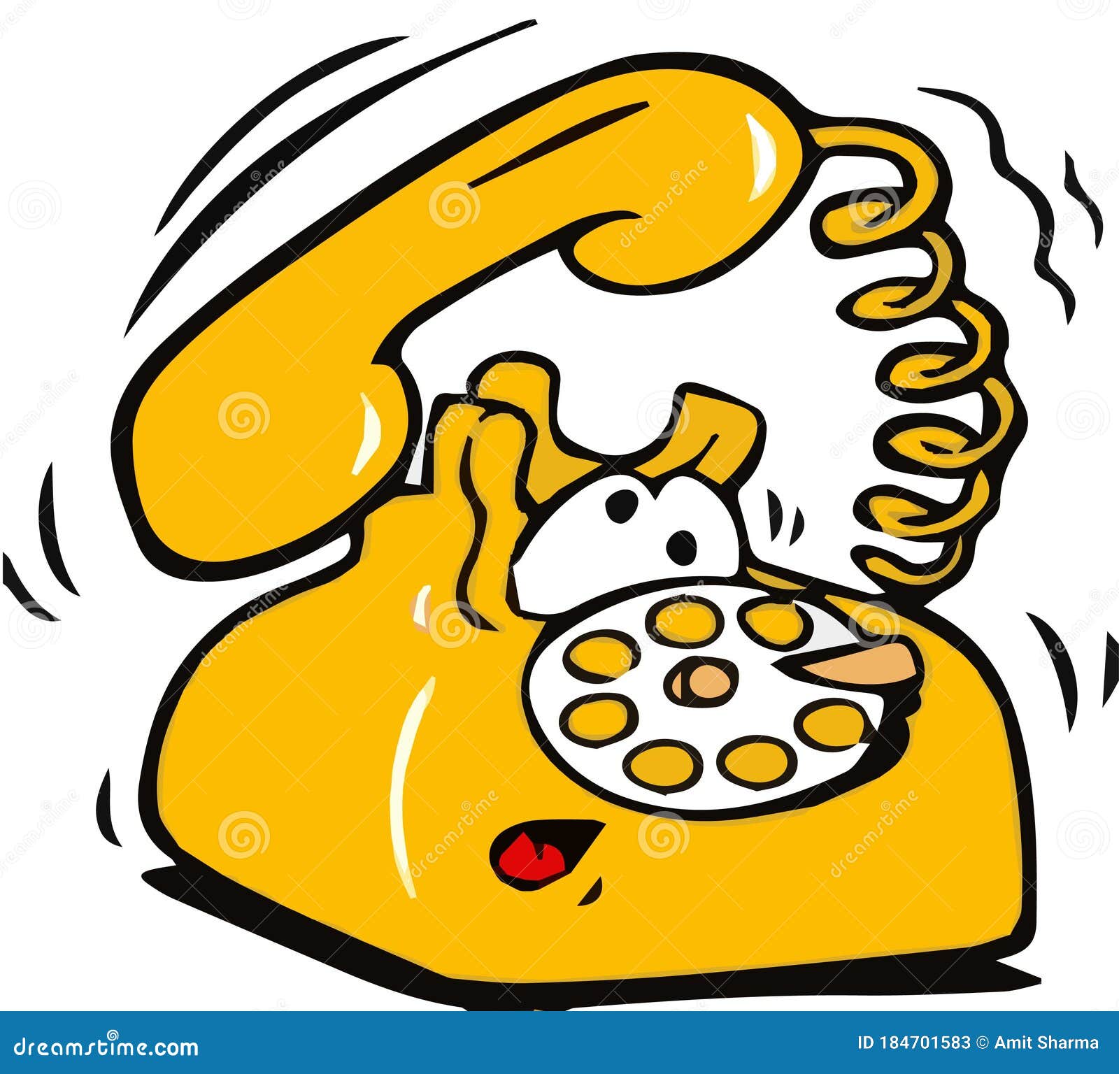 Telephone Cartoon Ringing, Colorful Illustration Stock Illustration ...