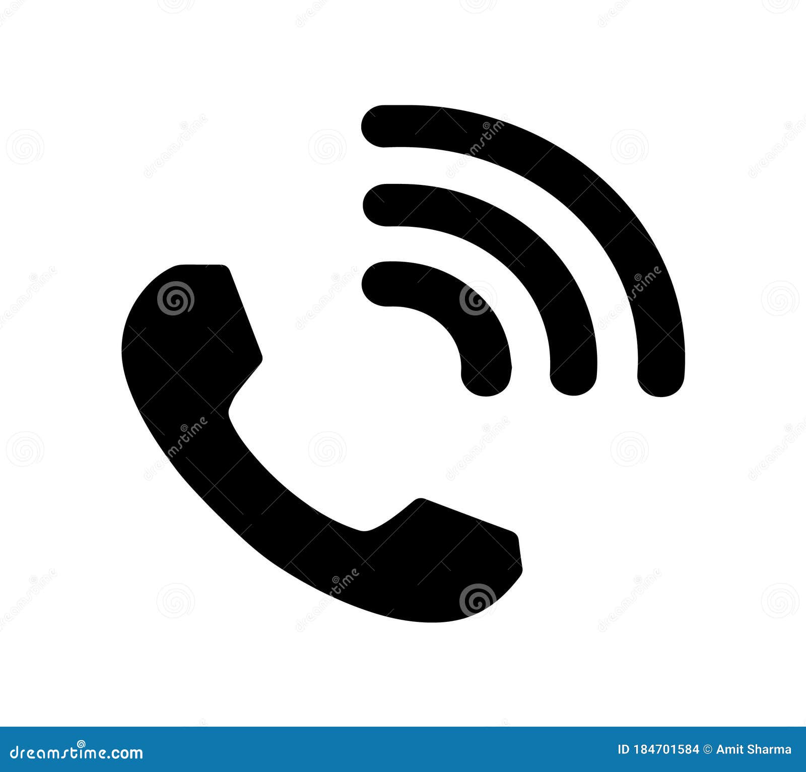 Ringing Telephone Icon, Phone Calling Symbol Stock Illustration ...