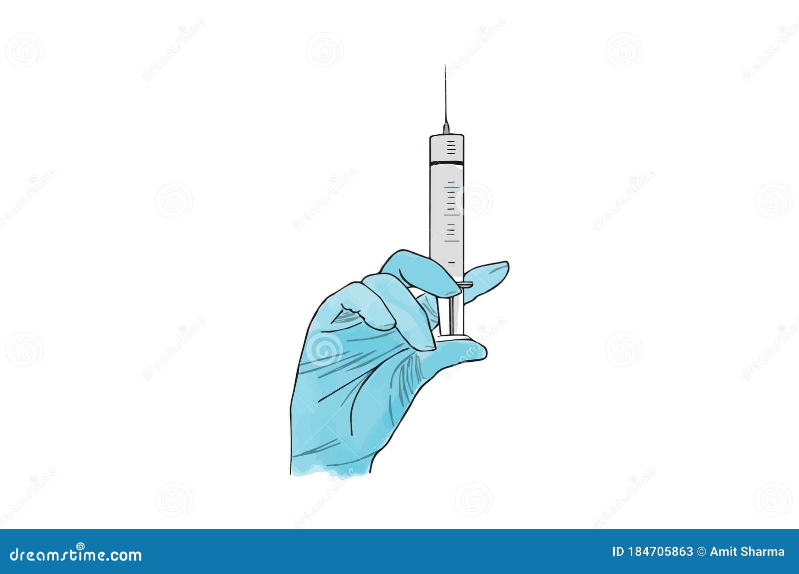Injection Holding Hand Illustration Cartoon Drawing Coloring ...