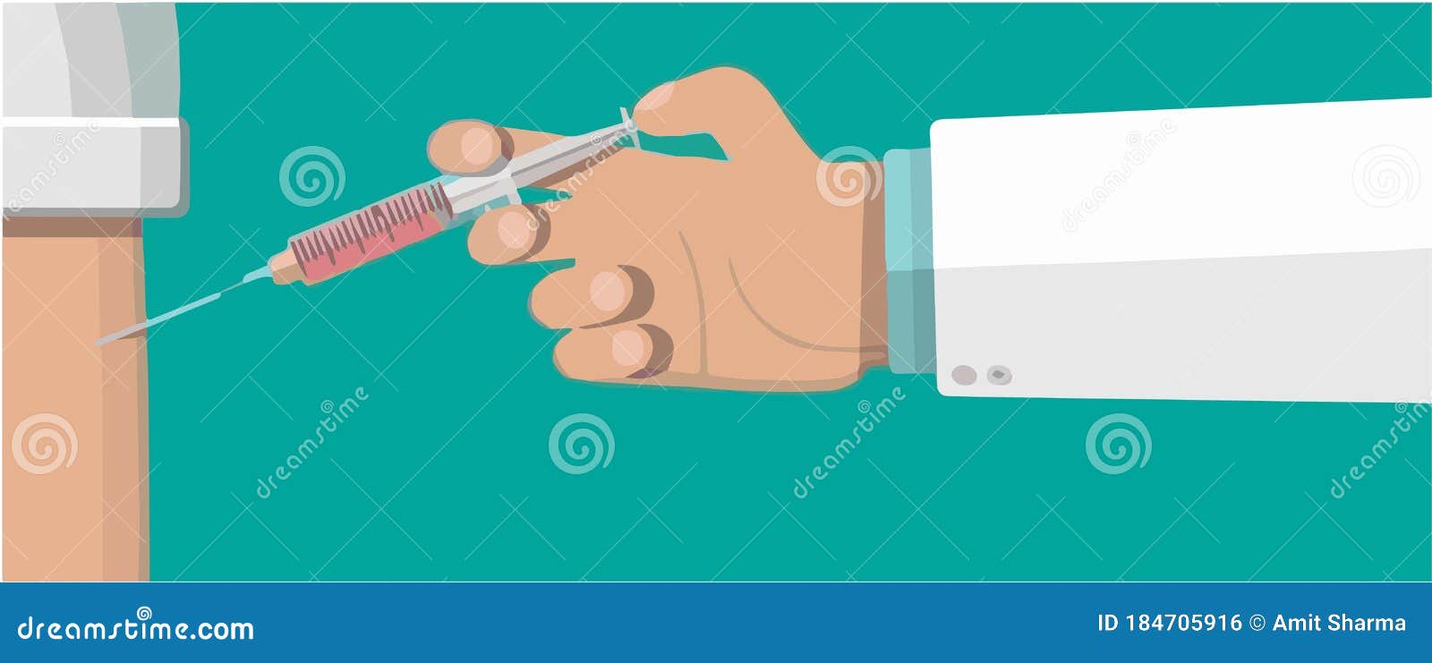 Doctor Giving Injection To Patient,colorful Illustration Stock ...