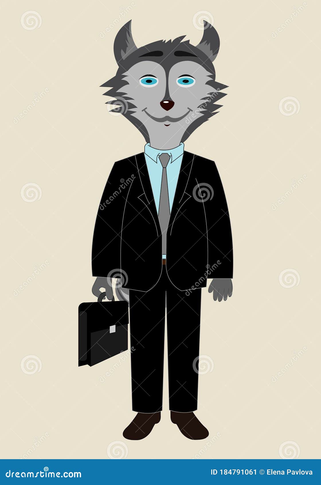 Husky dog manager vector stock vector. Illustration of profession ...