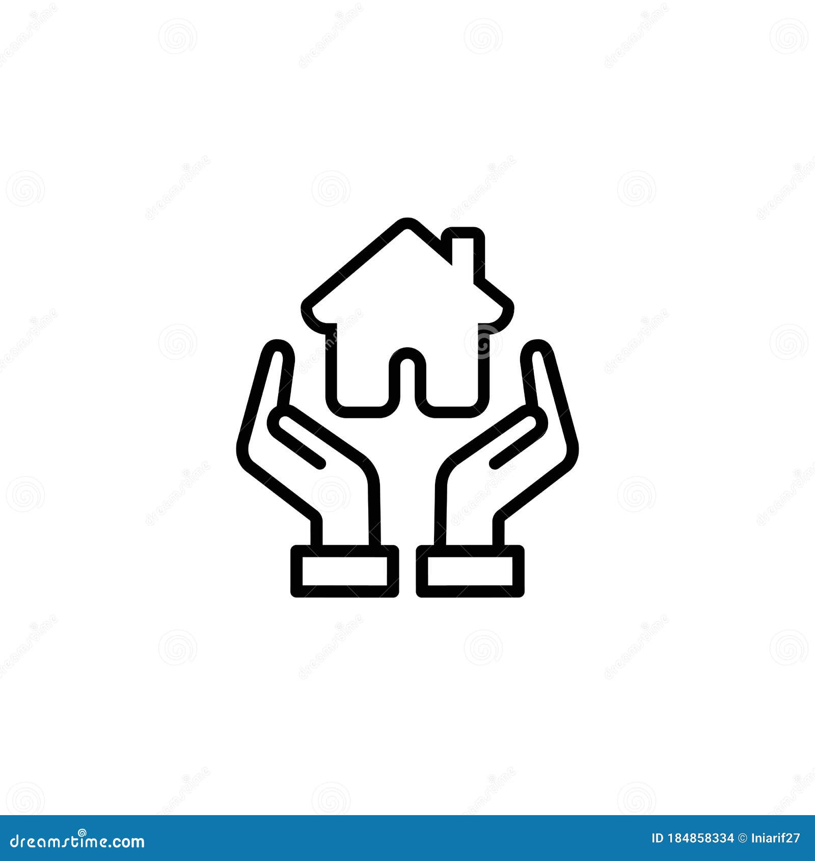 House in Hand Icon. Home Care Symbol Concept Isolated Stock Vector ...
