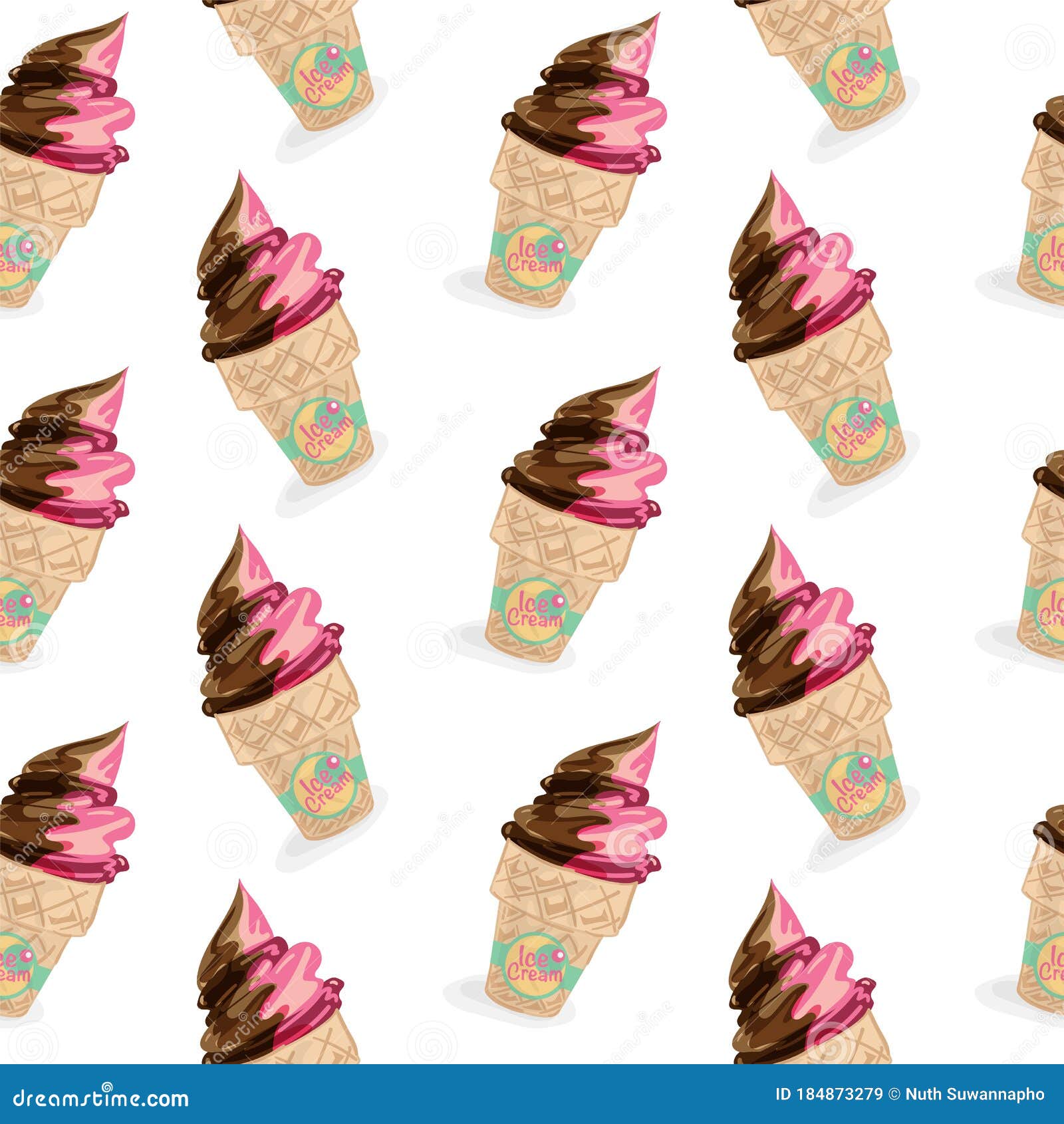 Pattern Dessert Ice Cream Drawing Graphic Object Stock Vector ...