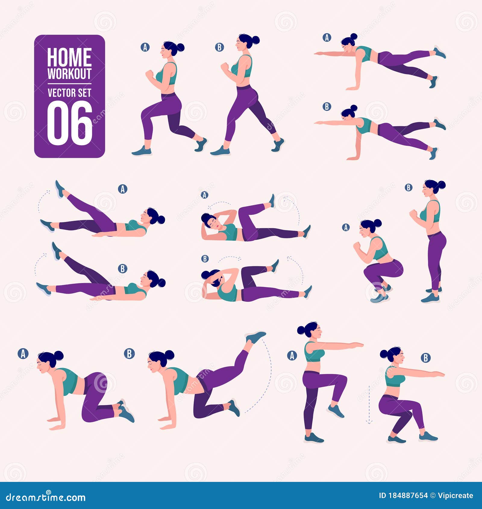 Set Of Sport Exercises. Exercises With Free Weight. Exercises In A Gym ...