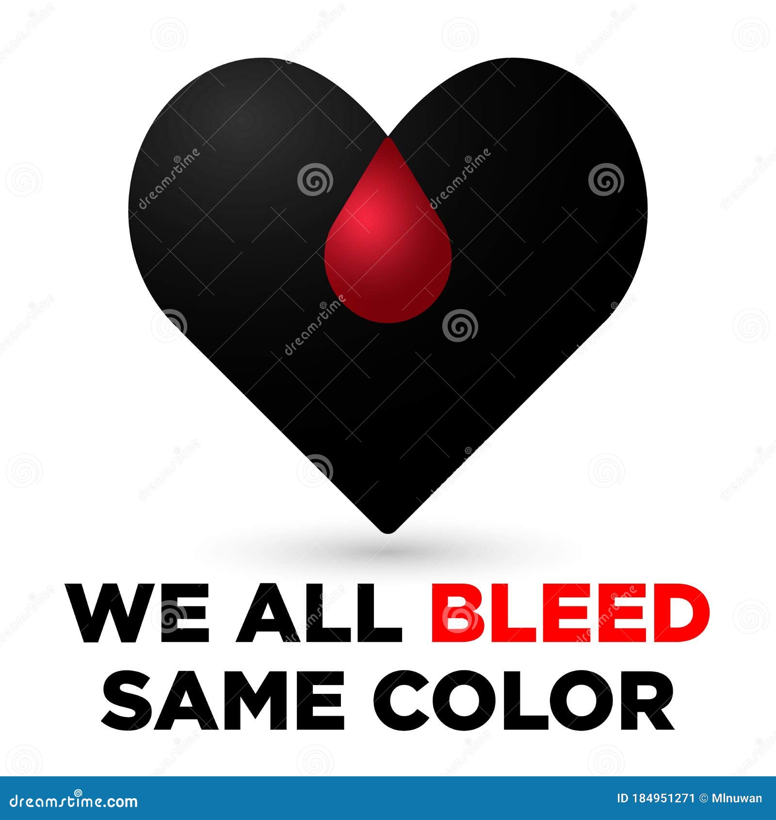 We All Bleed Same Color, Stop Racism Cartoon Vector | CartoonDealer.com ...