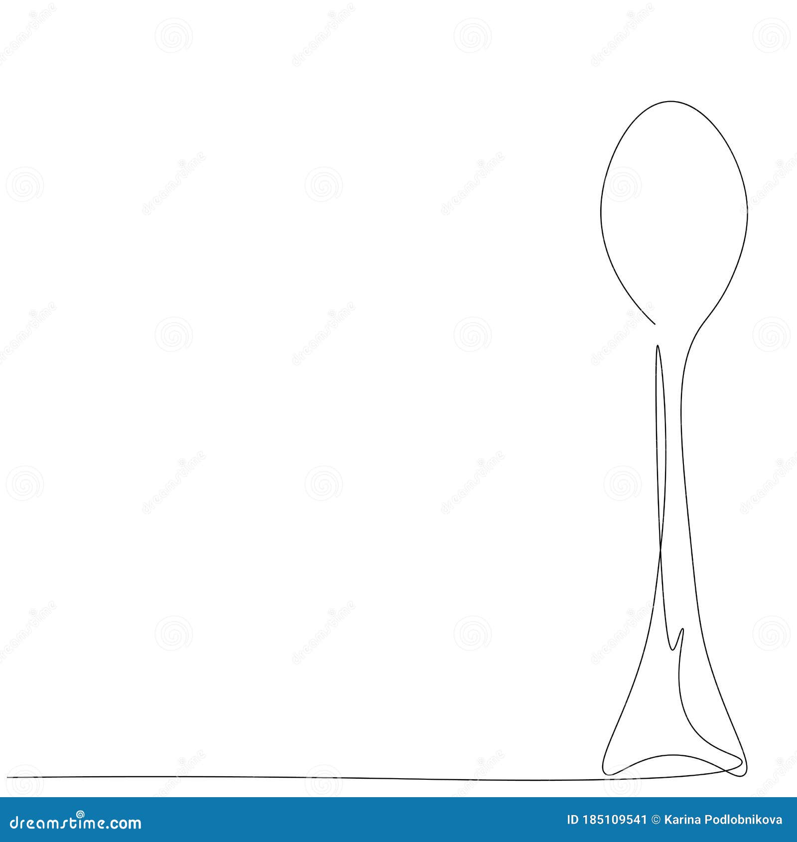 Spoon One Line Drawing Vector Illustration Stock Vector - Illustration ...