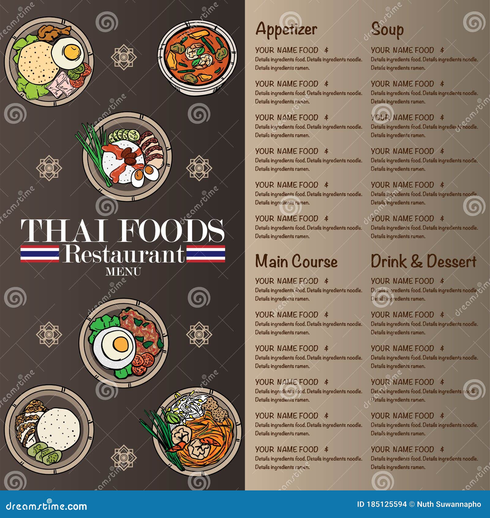 Thai Food Menu Design