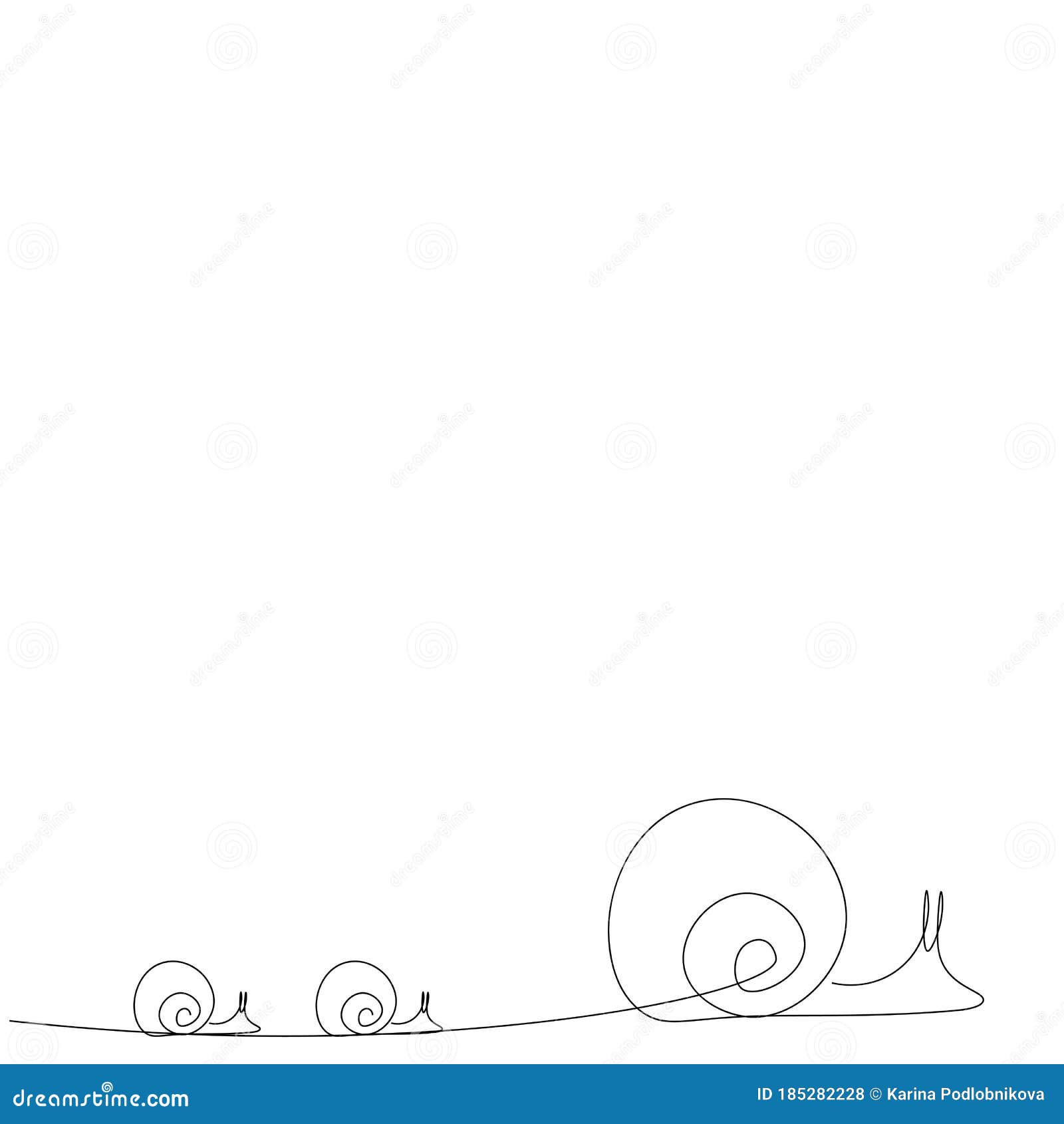 Snail Line Drawing Design, Vector Illustration Stock Vector ...