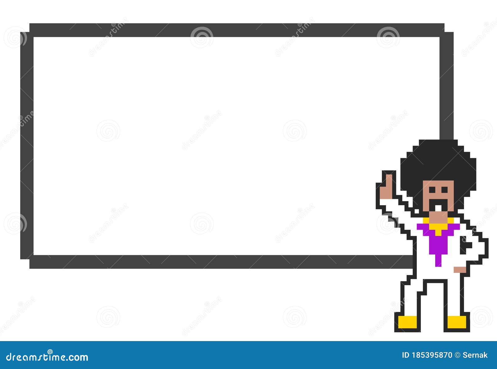 Pixel Retro Disco Dancer Character with Signboard Vector Illustration ...