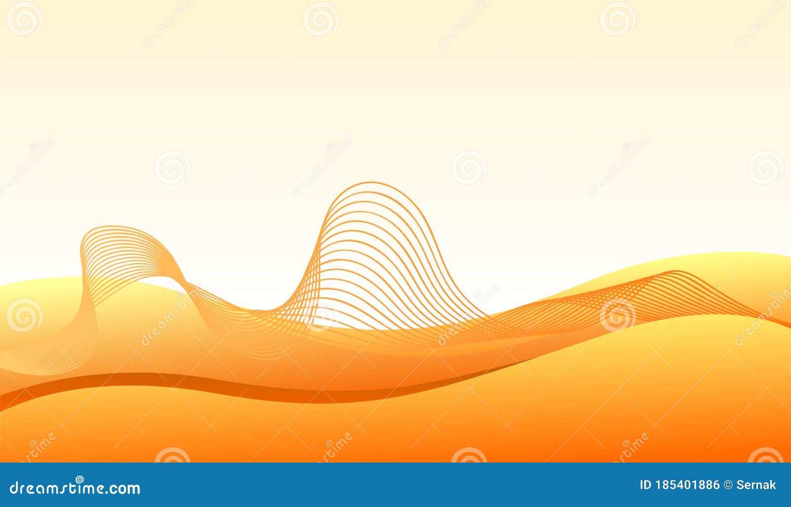 Orange Wavy Abstract Background Template. Stock Vector - Illustration ...