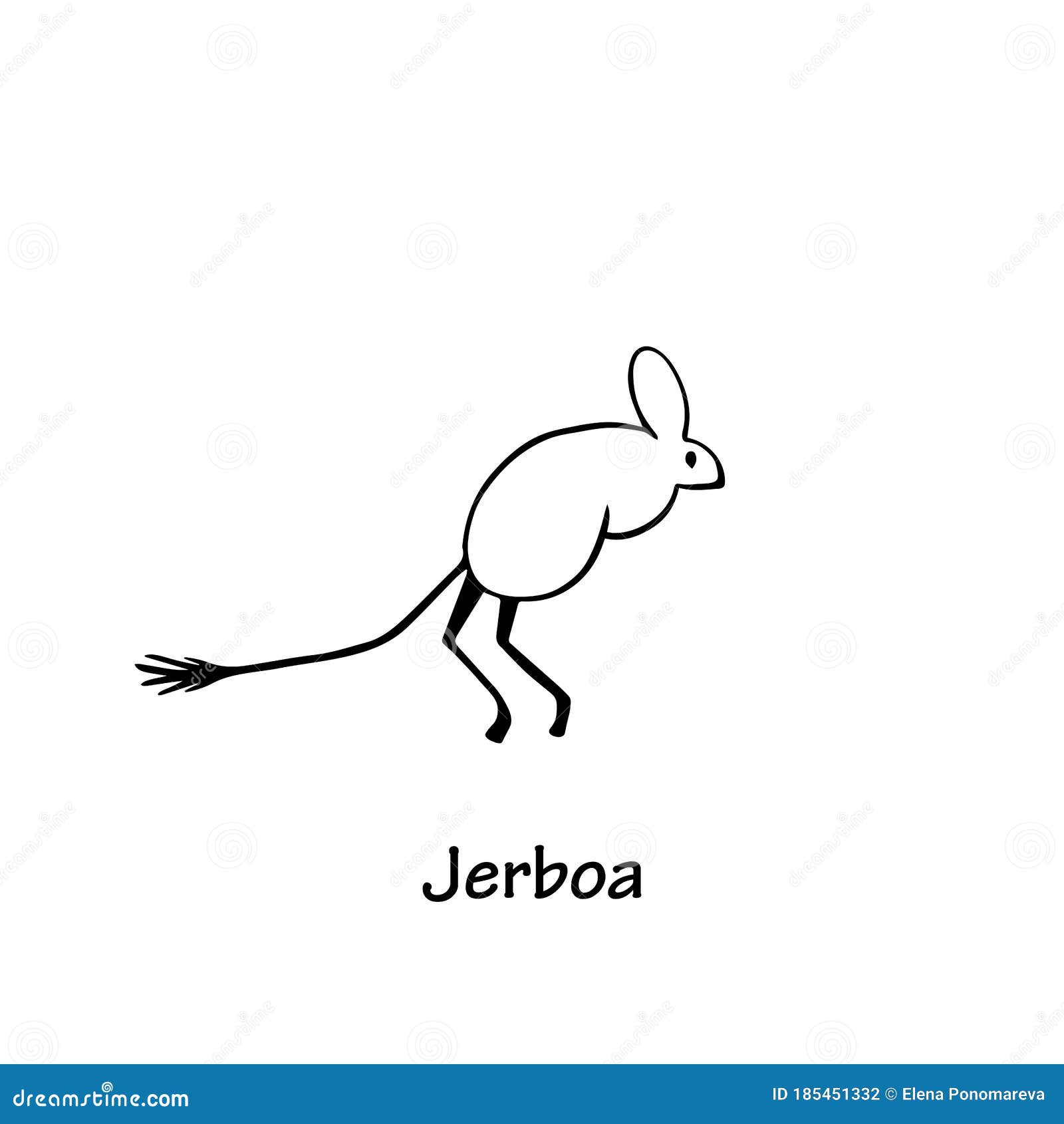 Jerboa Pet Simple Doodle Sketch. Stock Vector - Illustration of funny ...