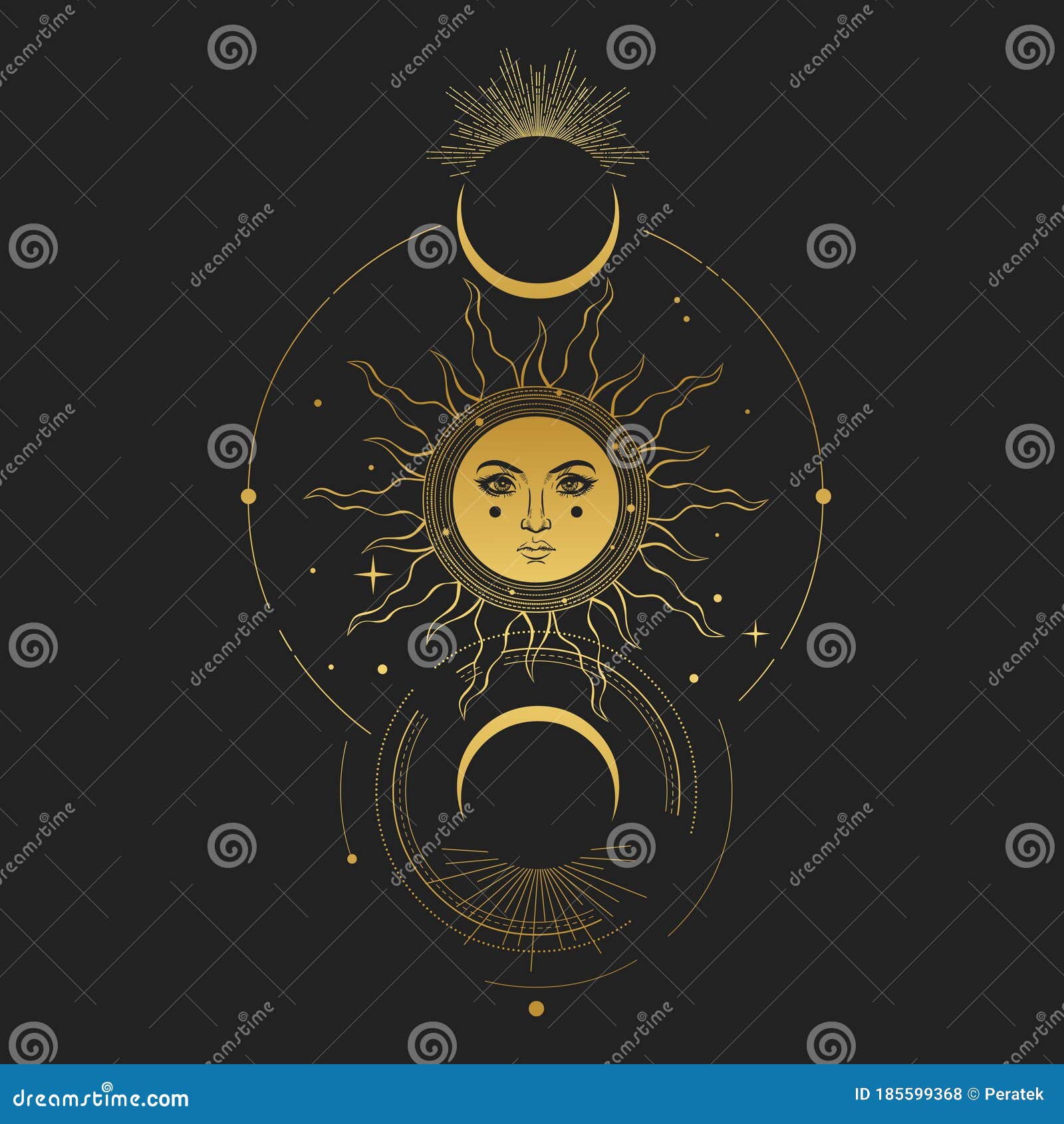 Eclipse. Sacred Geometry. Abstract Vector Illustration Stock Vector ...