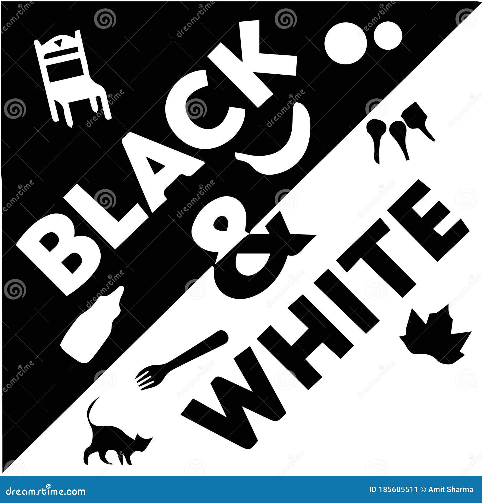 Black and White Written in the Illustration Stock Illustration ...
