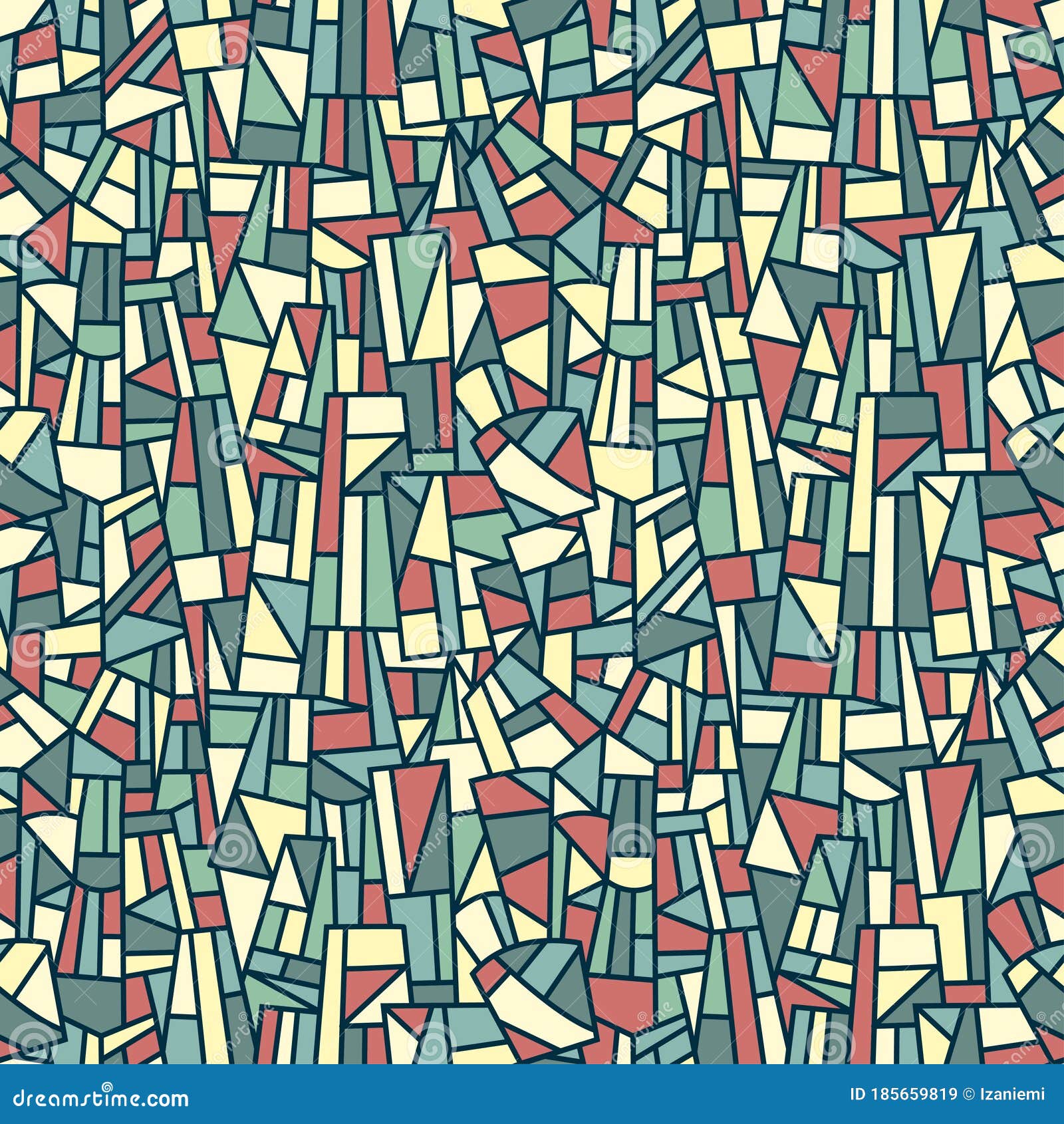 Stained Glass - Seamless Geometric Pattern. Stock Vector - Illustration ...