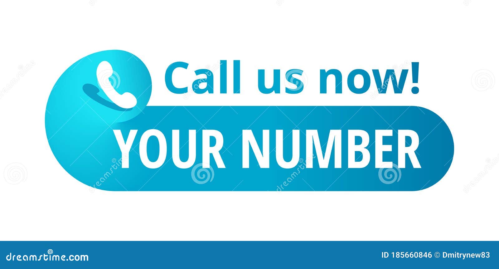 Phone Number Button Template Stock Vector - Illustration of hand ...