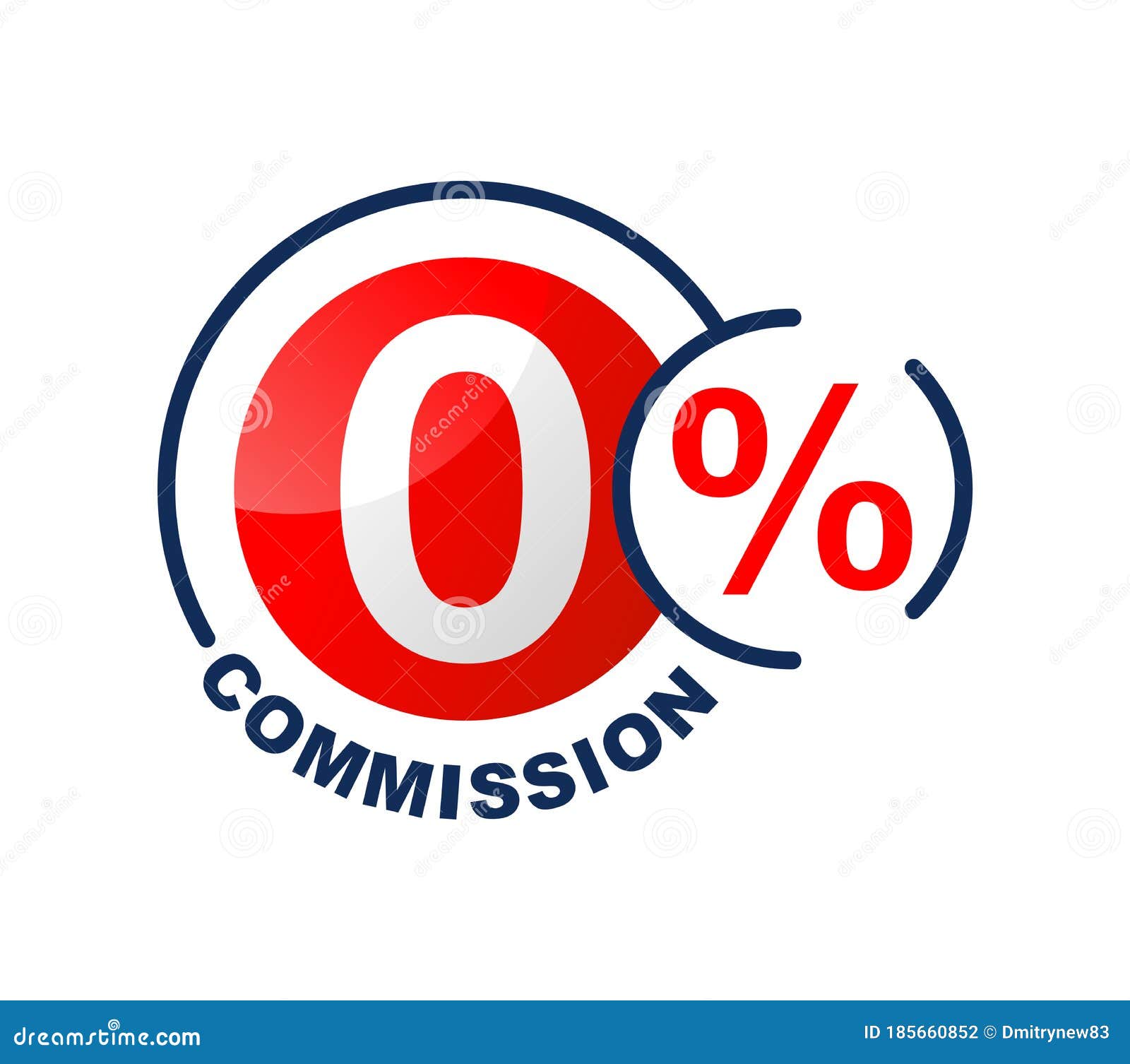 Zero commission isolated stock vector. Illustration of account - 185660852